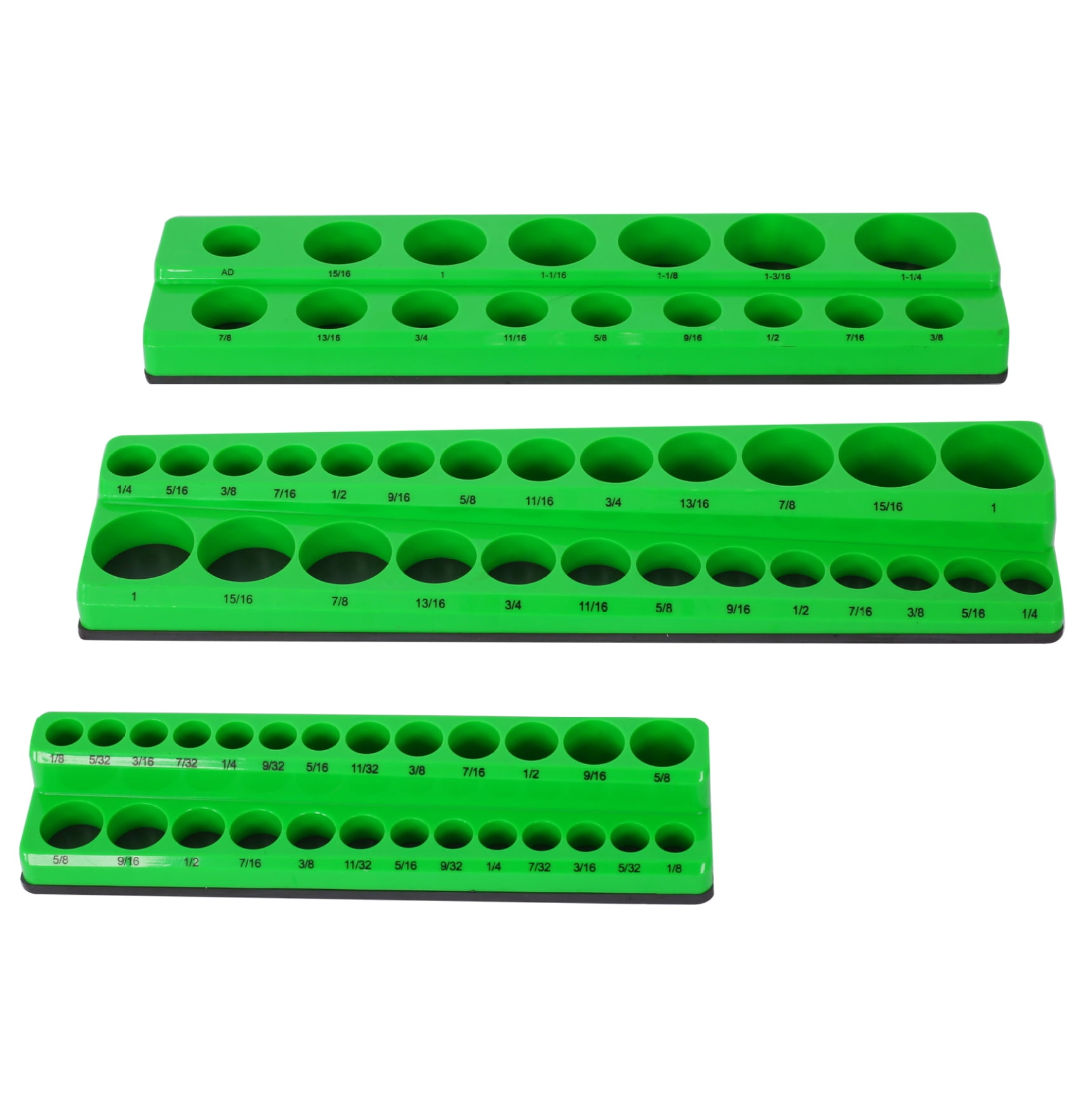 SAE Magnetic Socket Organizer 3 Piece Set - Socket Holders for ...