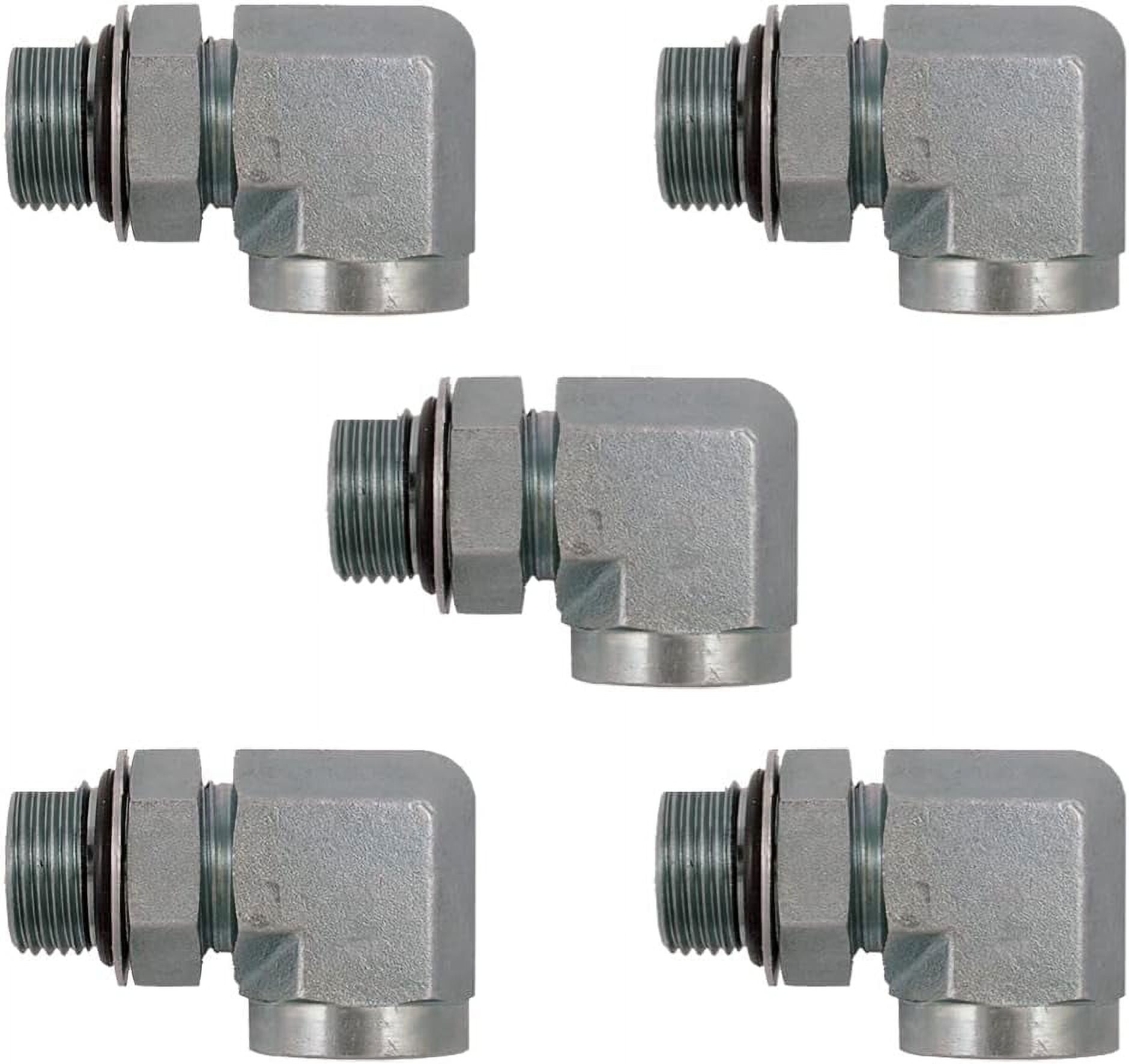 SAE/ORB Male x SAE/ORB Female 90 Degree Elbow/Corner Joiner Hydraulic Fitting (5-PACK) | 6815-08 ...