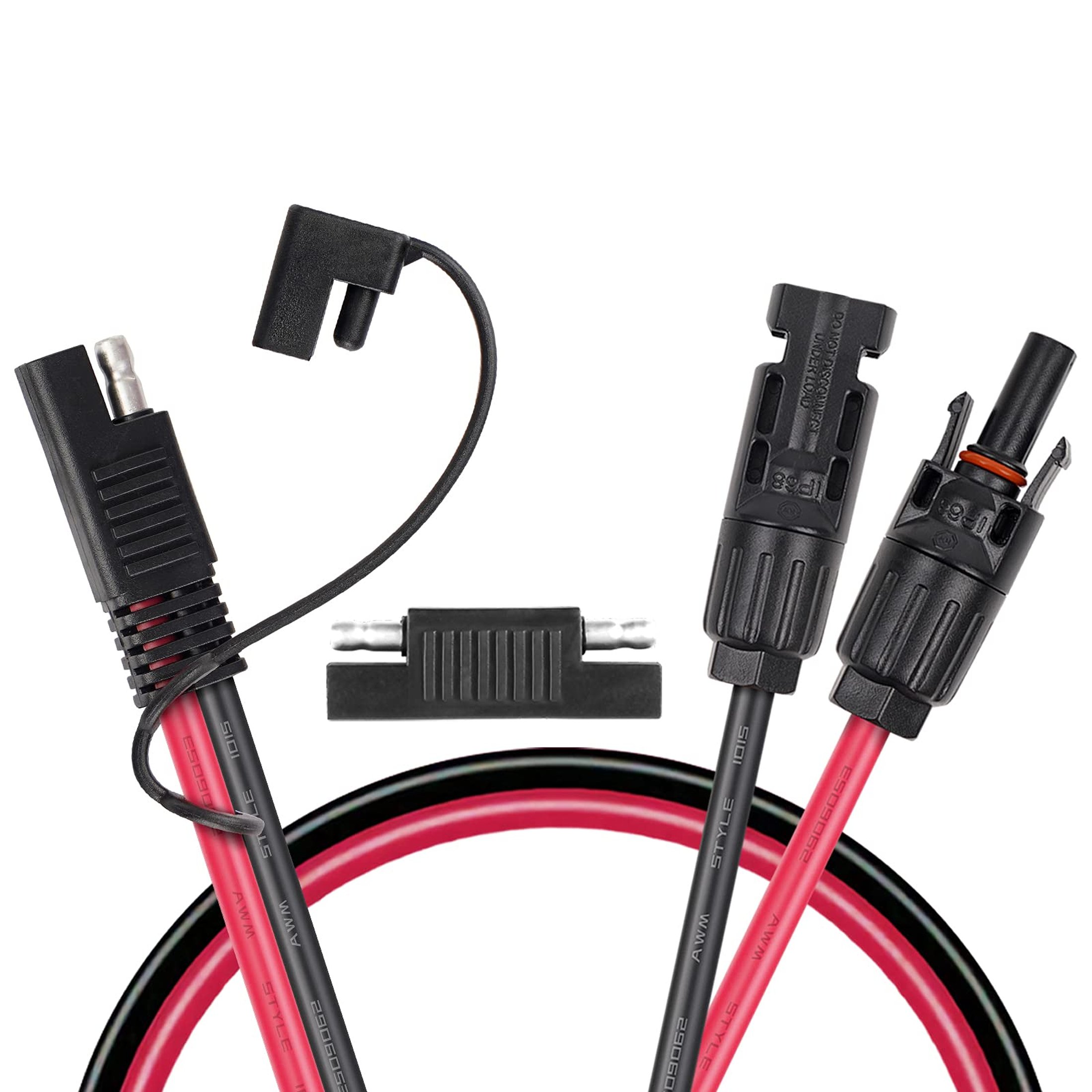 SAE Solar Panel Connector Adapter Cable 30A IP68 Waterproof 10AWG ...