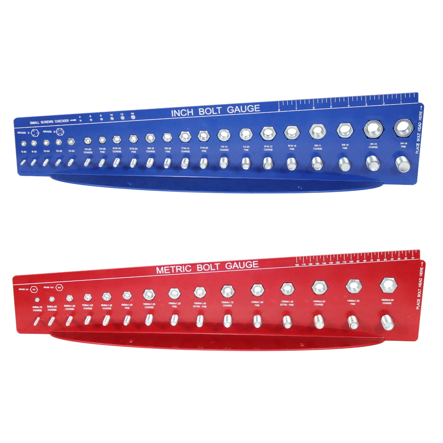 Fastener Line SAE and METRIC Thread Size Gauge Nut & Bolt Set, Heavy ...