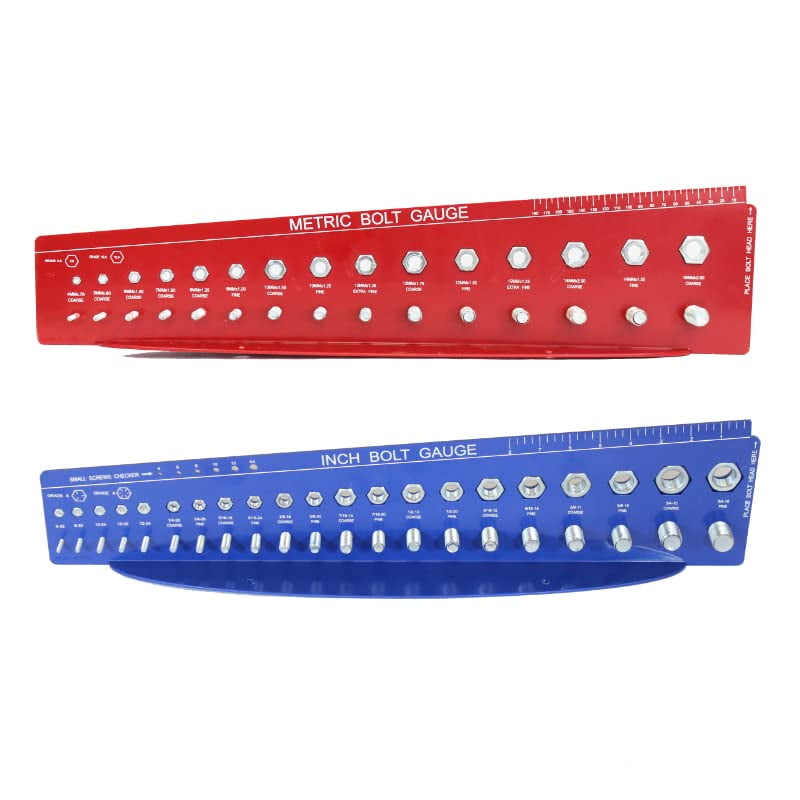 SAE and Metric Bolt Gauges Check-a-Thread Nut Fastener Size Tool ...