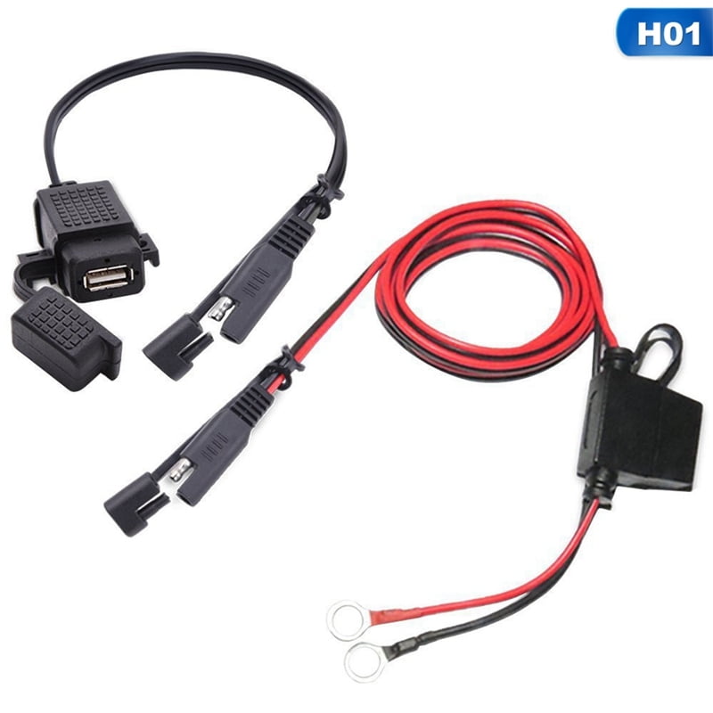 SAE to USB Cable Adaptor with Inline Fuse Motorcycle Waterproof Charger ...