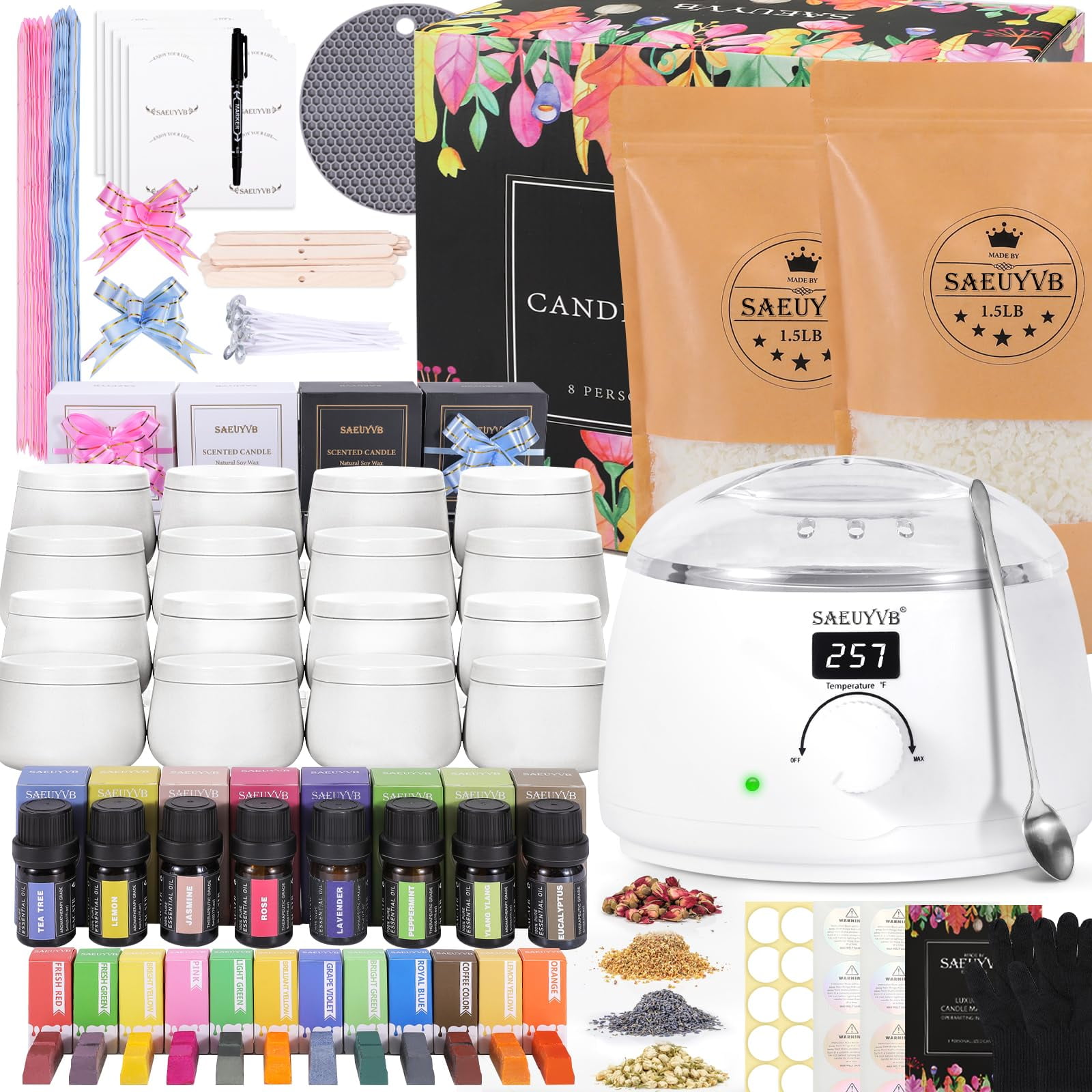 SAEUYVB Complete Candle Making Kit, Candle Making Kit for Adults with ...