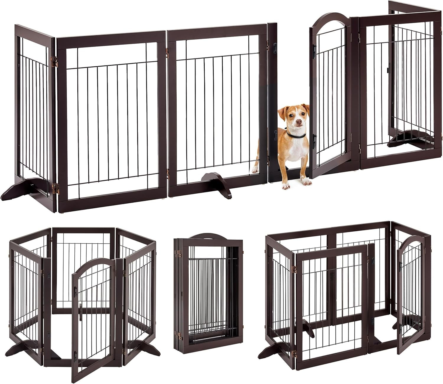 SAEWUD 148-inch Extra Wide Pet Gate for Dogs 34-inch Tall Dog Gate with ...