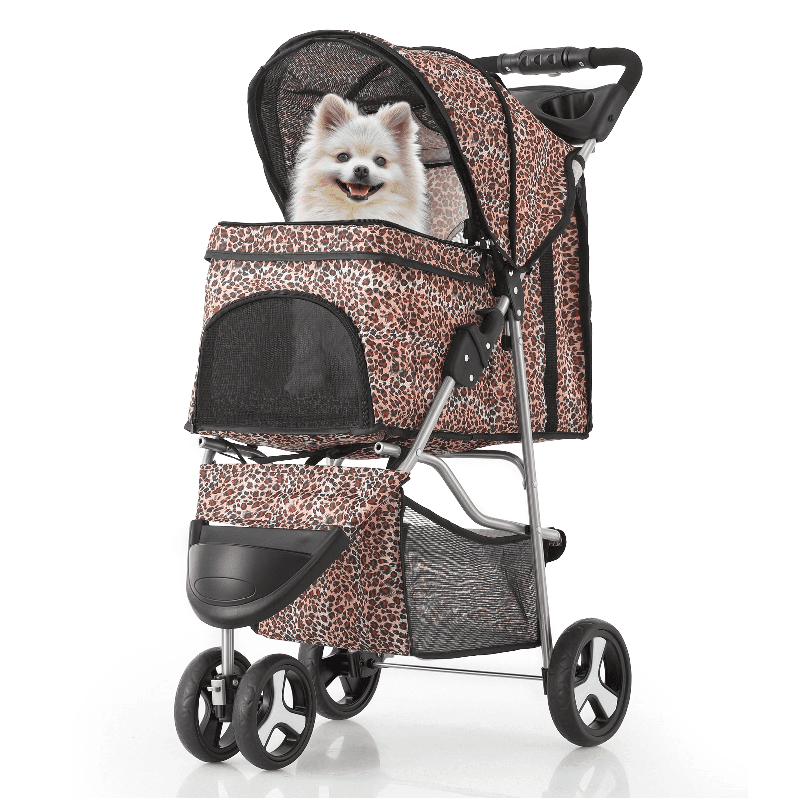 SAEWUD 3 Wheels Pet Dog Cat Stroller for Small Medium Dogs Cats ...