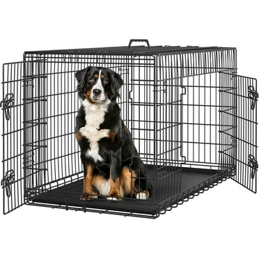 24 Inch Dog Crate Double Door with Divider - Portable Collapsible Metal ...