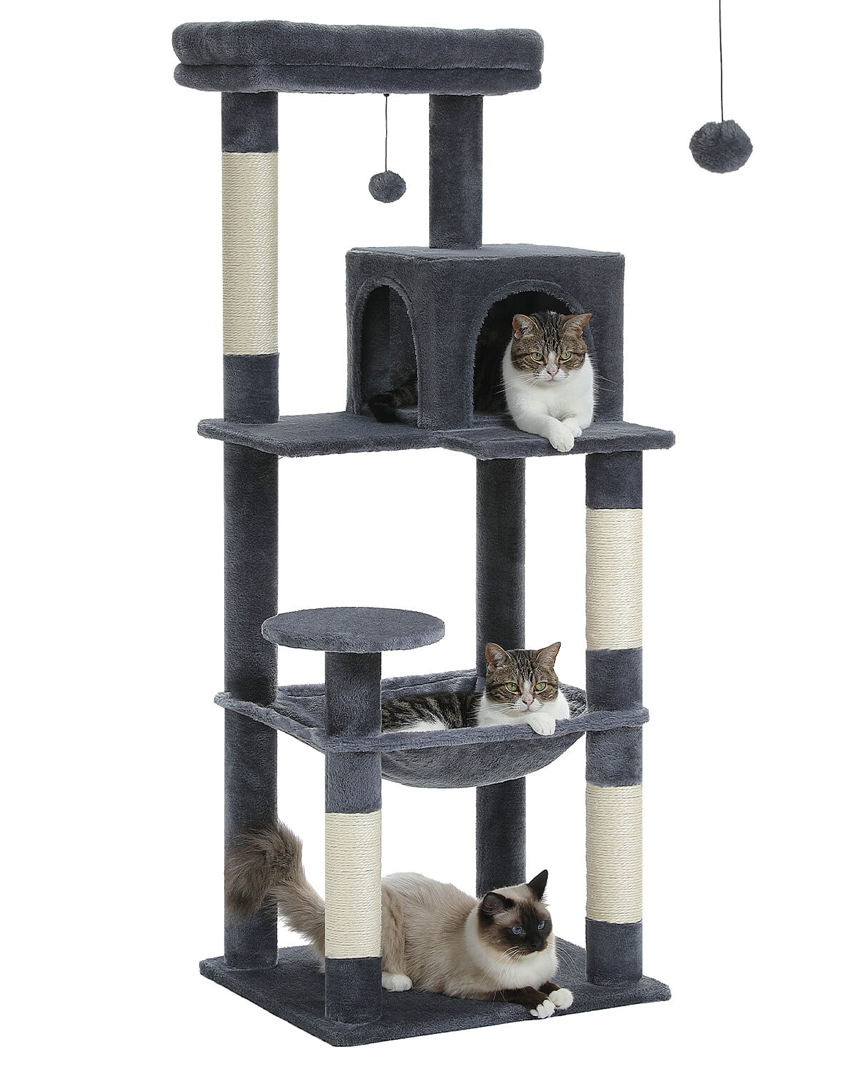 SAEWUD 6-Tier Cat Tree for Indoor Cats with Scratching Post & Metal ...