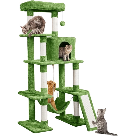 Cat Tree 72" Cat Tower with 2 Condos & Sisal Scratching Posts - Light ...