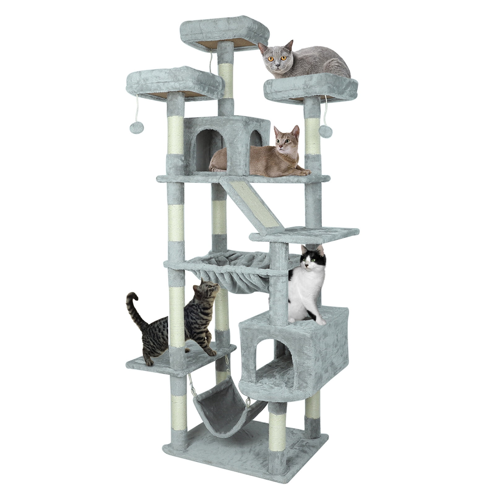 SAEWUD 73 Inches XXL Cat Tree for Large Cats, Multi-Level Cat Tower ...