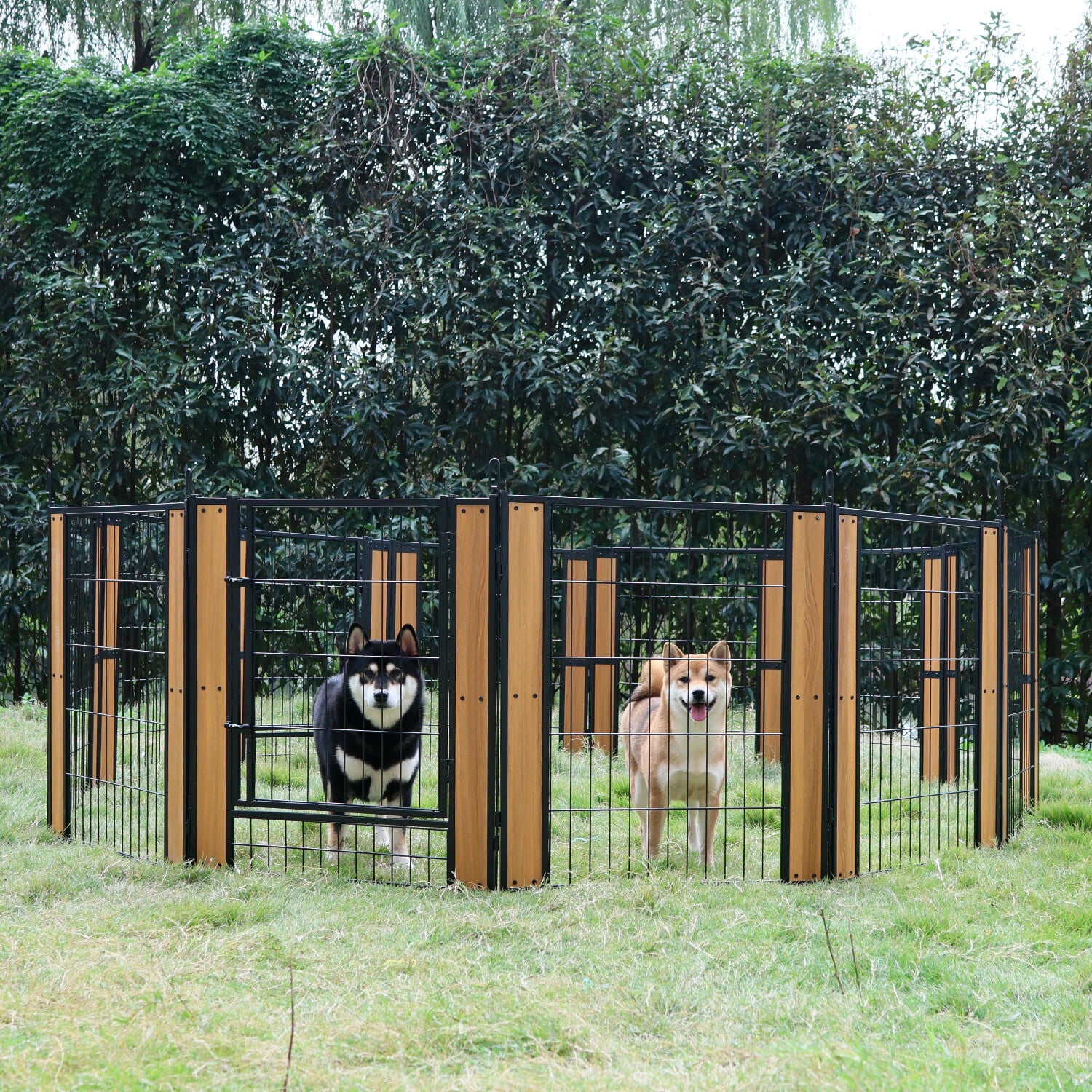 SAEWUD Dog Exercise Playpen Expandable Dog Cage Heavy Duty Foldable Dog ...