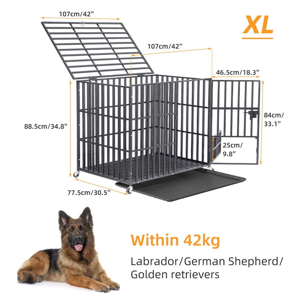 SAEWUD Heavy Duty Indestructible Dog Crate for Large & Medium High ...