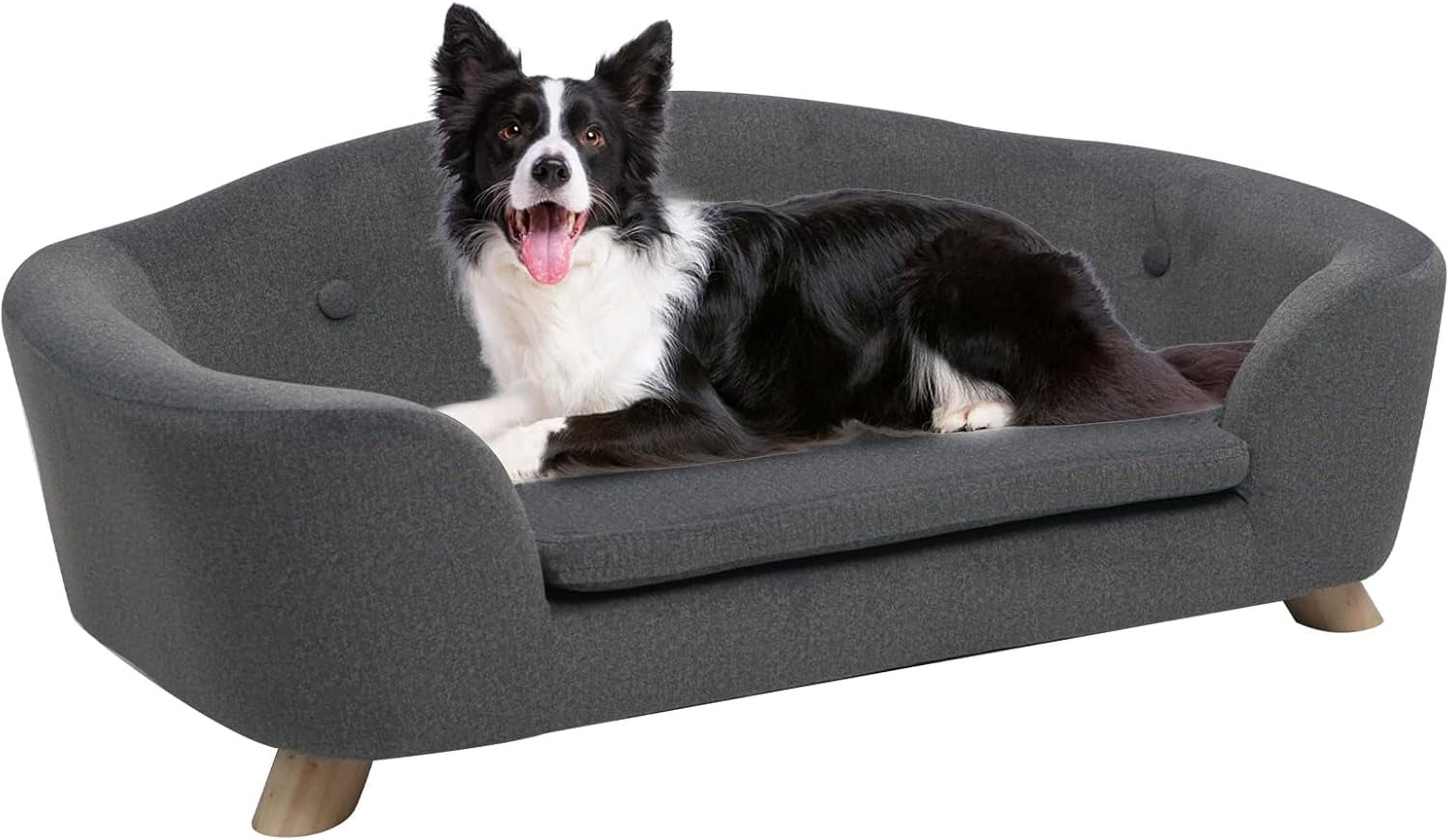SAEWUD Large Dog Couch, 35" Wide Pet Sofa for Large and Medium Dogs ...