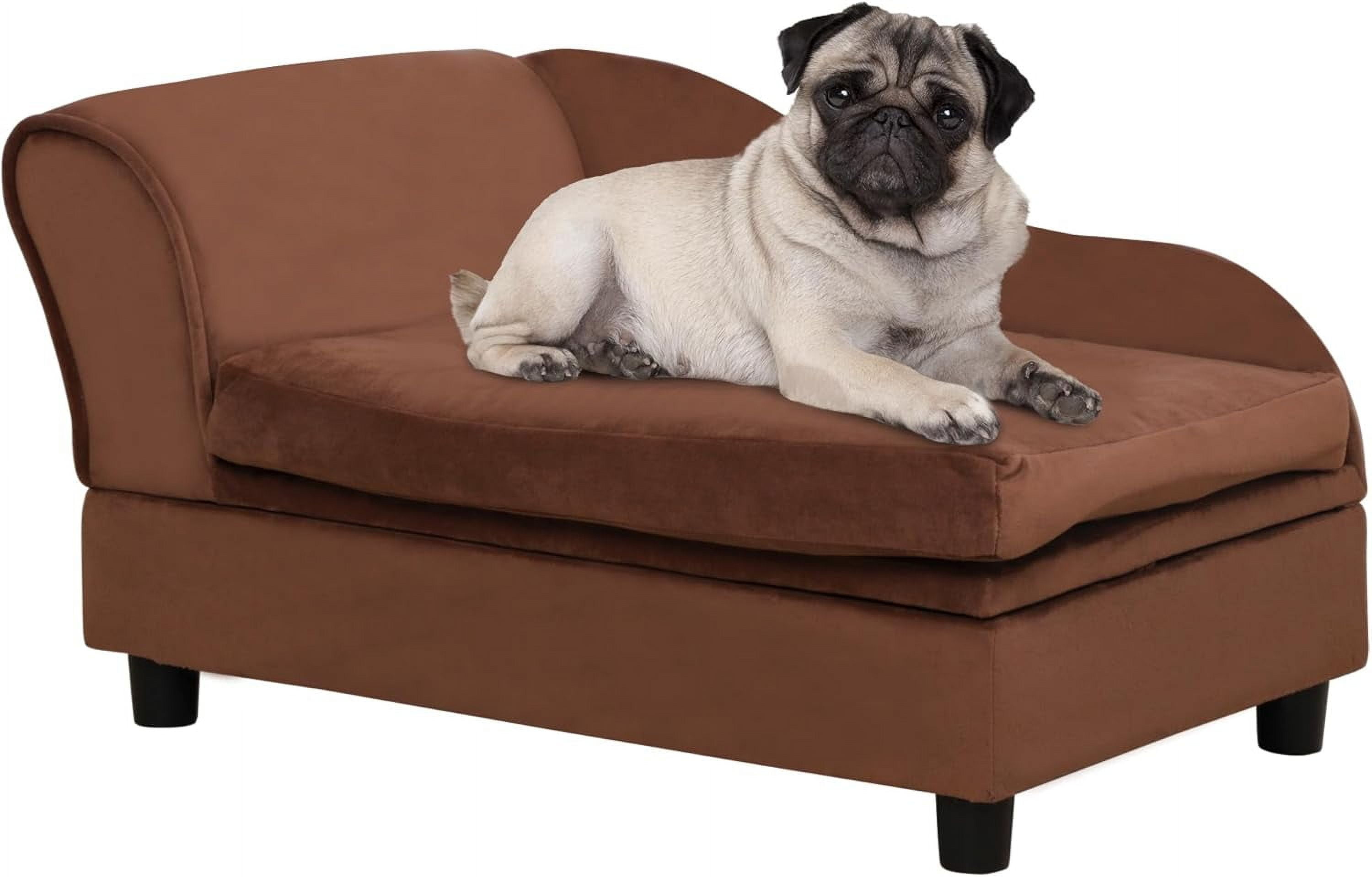 SAEWUD Luxury Fancy Dog Couch with Hidden Storage, Small Dog Sofa Bed ...