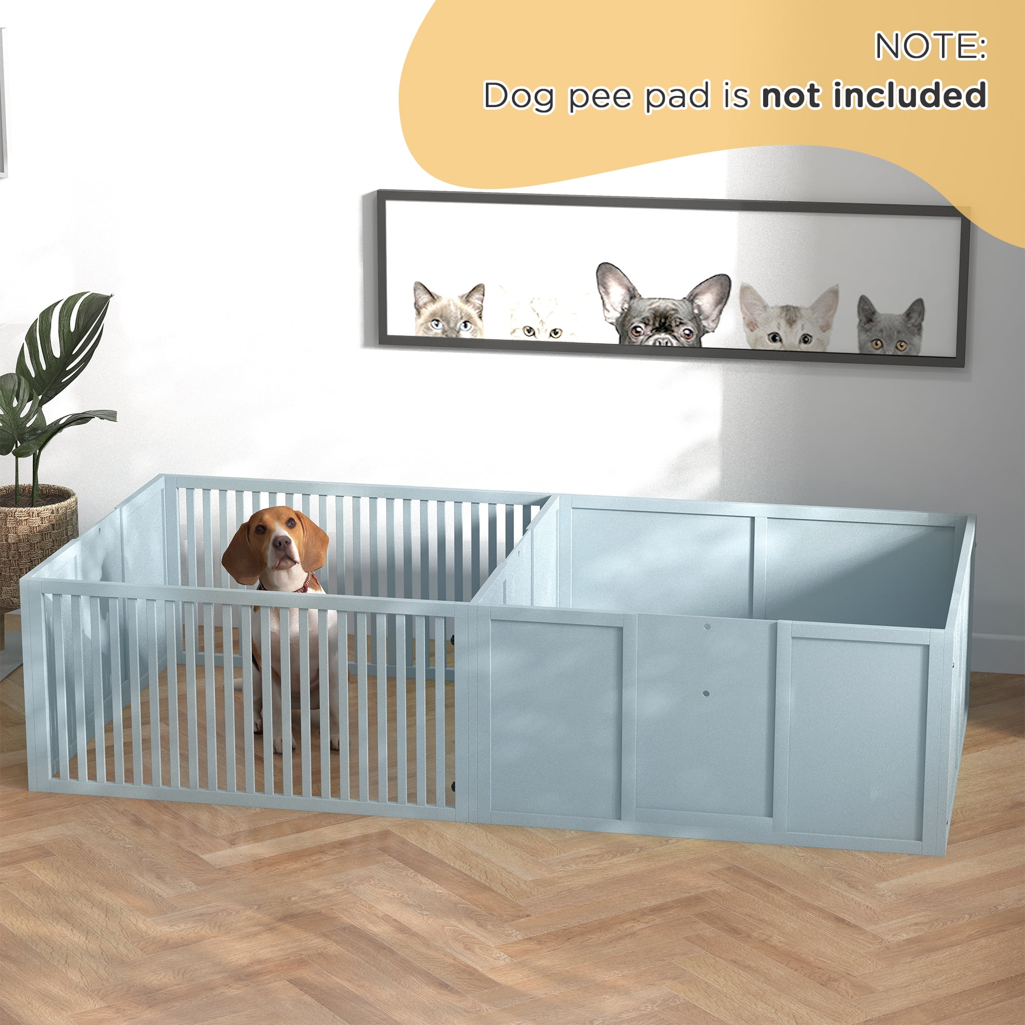 SAEWUD Wooden Whelping Box for Dogs, 81" x 39" x 20", Ideal for All Dog ...