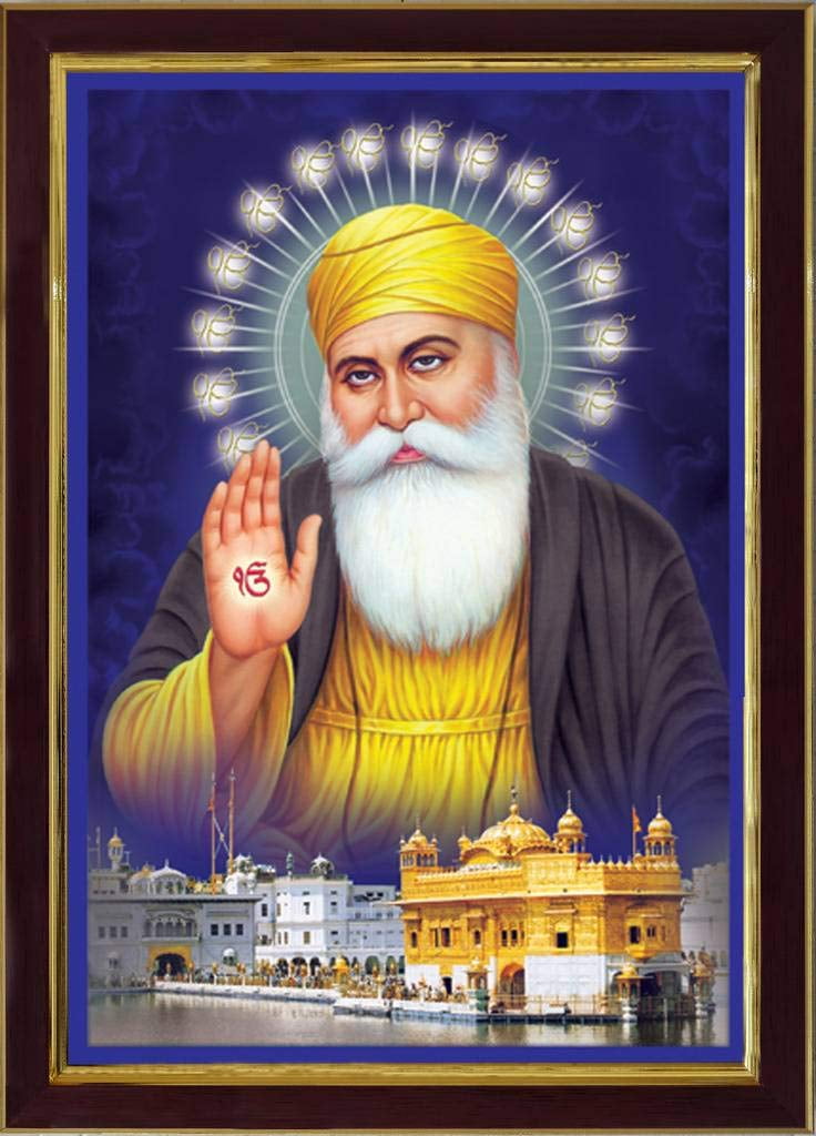 SAF paintings Shri Gurunanak Ji SAFR6887 Sparkle Coated Digital Print Painting 1325 inch x 925 ...
