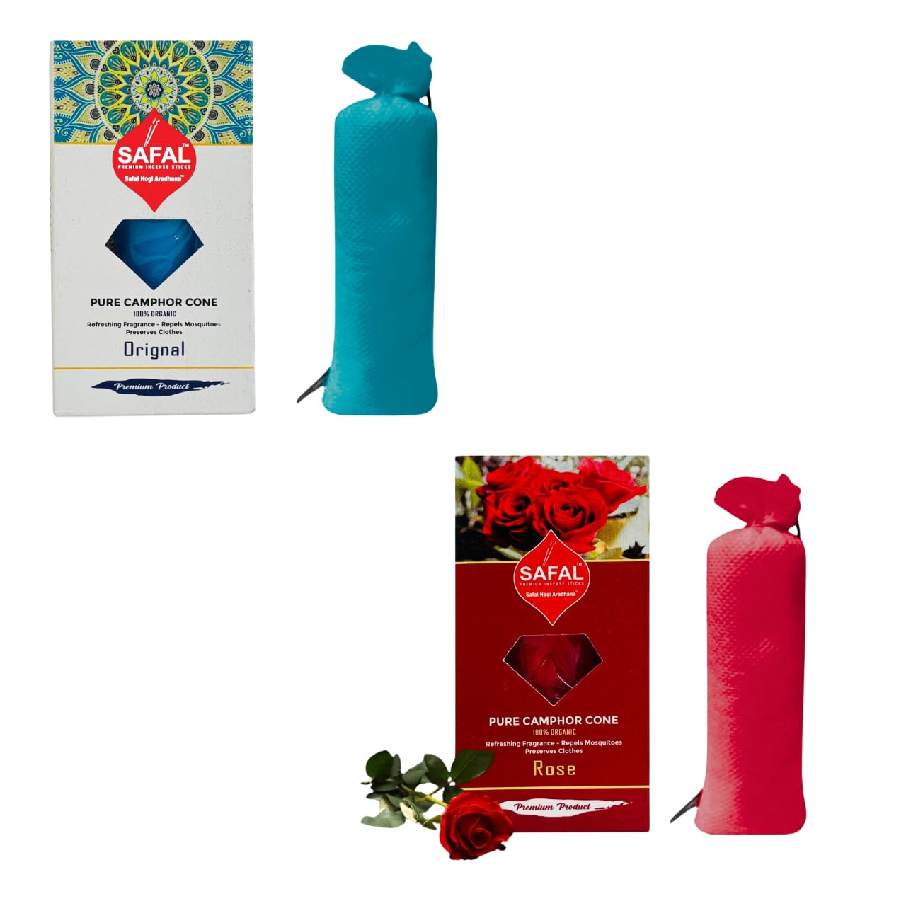 SAFAL Camphor Cone for Home Pack of 2 camphor cone for bathroom 45 Days ...