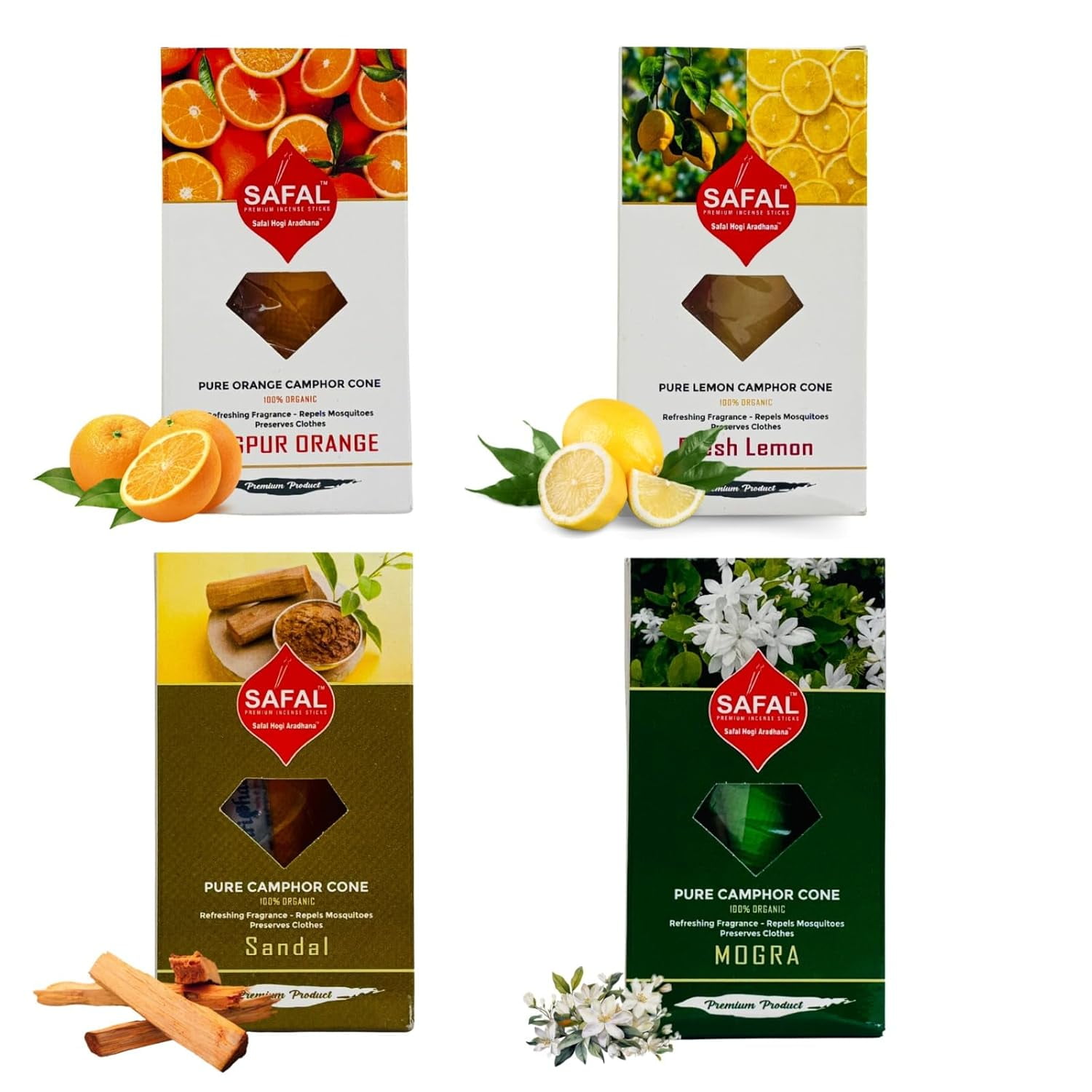 SAFAL Camphor Cone Kapoor for Pooja Pack of 4 Camphor Cones for Home ...