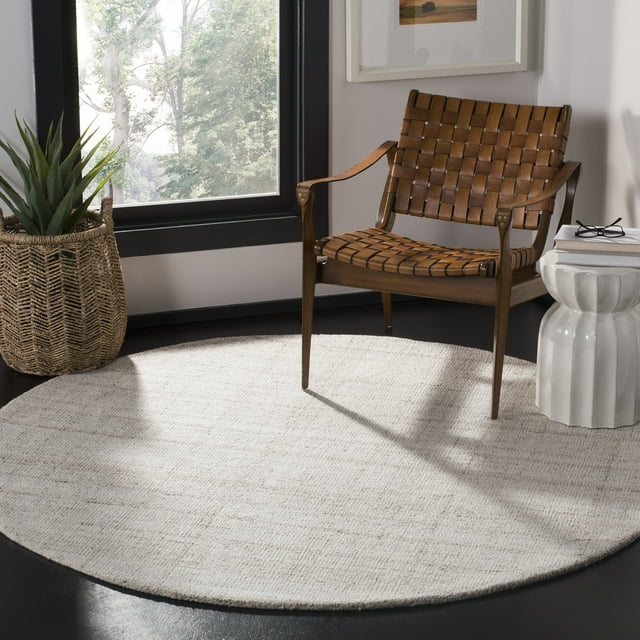 SAFAVIEH Abstract Bailey Striped Area Rug, Ivory/Beige, 6' x 6' Round ...