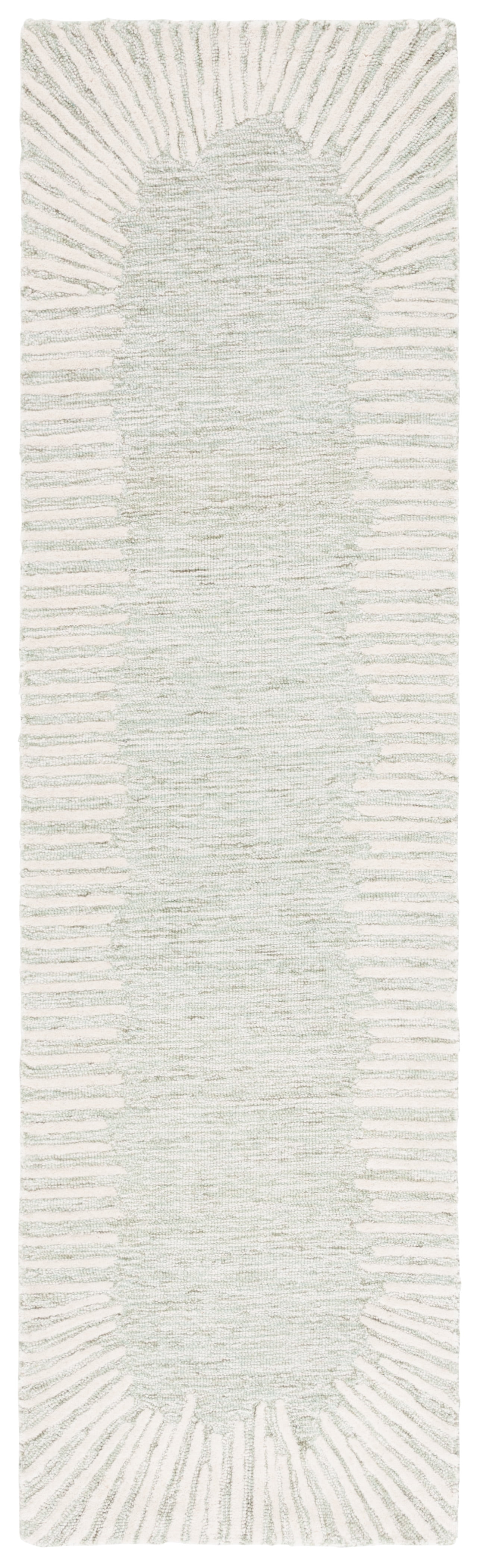 SAFAVIEH Abstract Frieda Radiate Runner Rug, Sage/Ivory, 2'3" x 8 ...