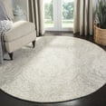 SAFAVIEH Abstract Constantine Damask Wool Area Rug, Gray/Ivory, 4' x 4 ...