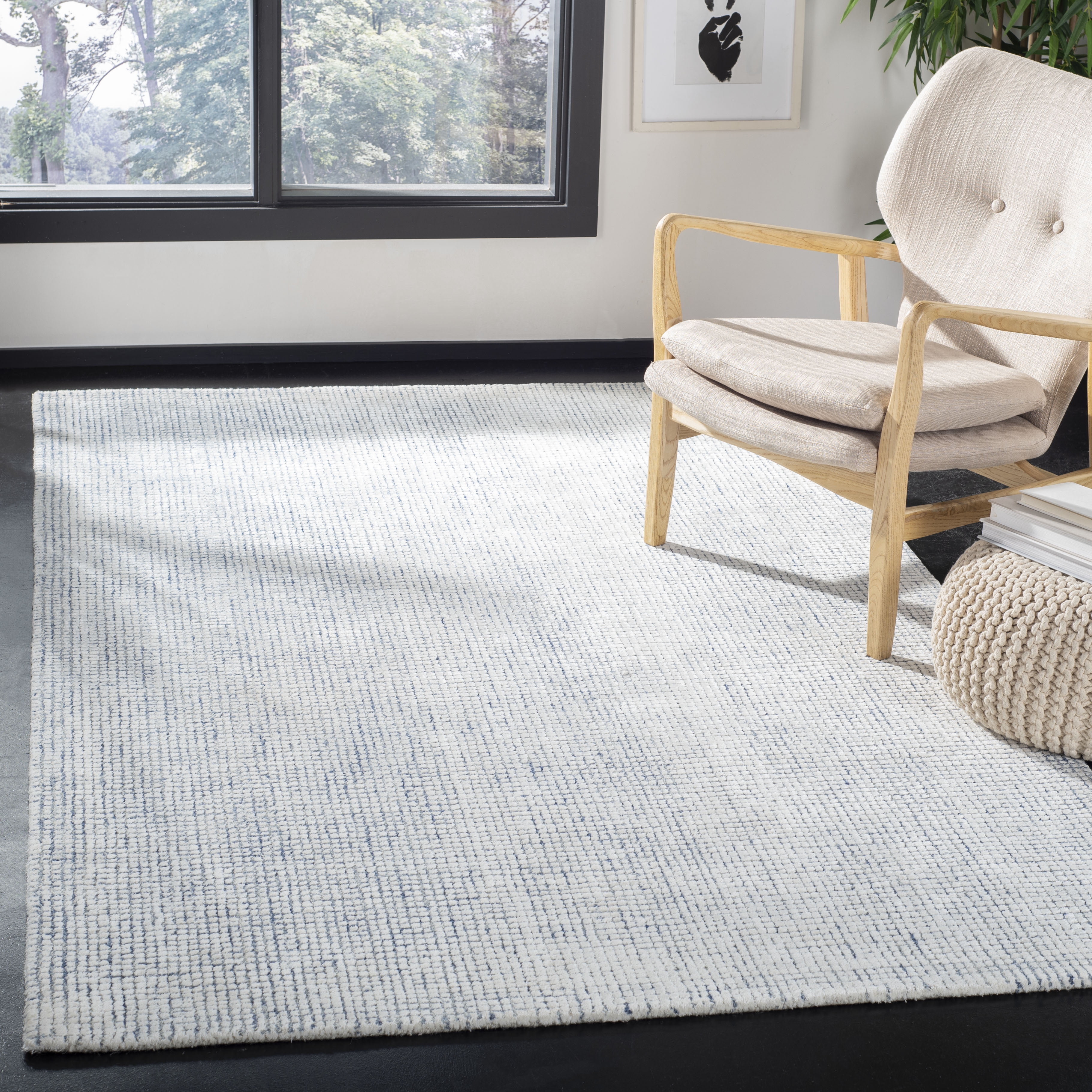 SAFAVIEH Abstract Dalia Geometric Area Rug, Ivory/Blue, 2' x 3 ...