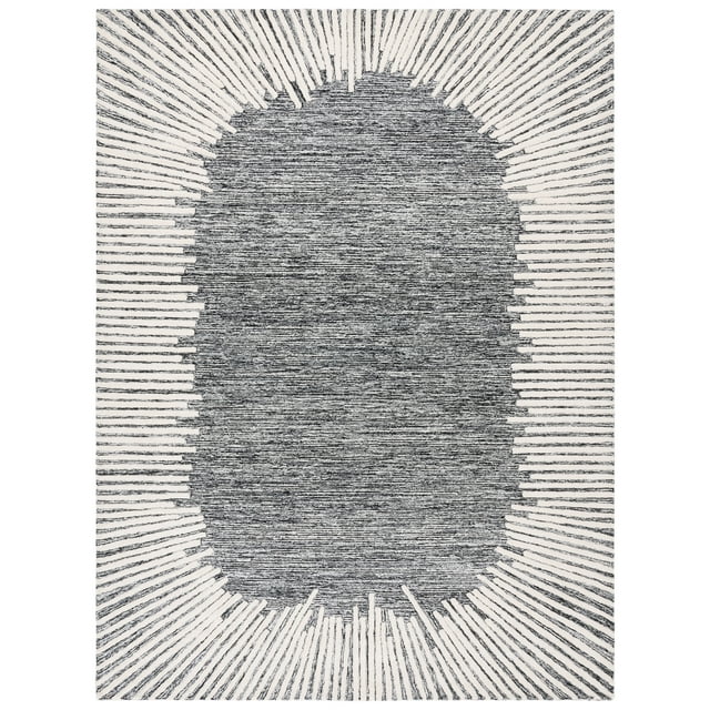 SAFAVIEH Abstract Frieda Radiate Area Rug, Black/Ivory, 8' x 10 ...