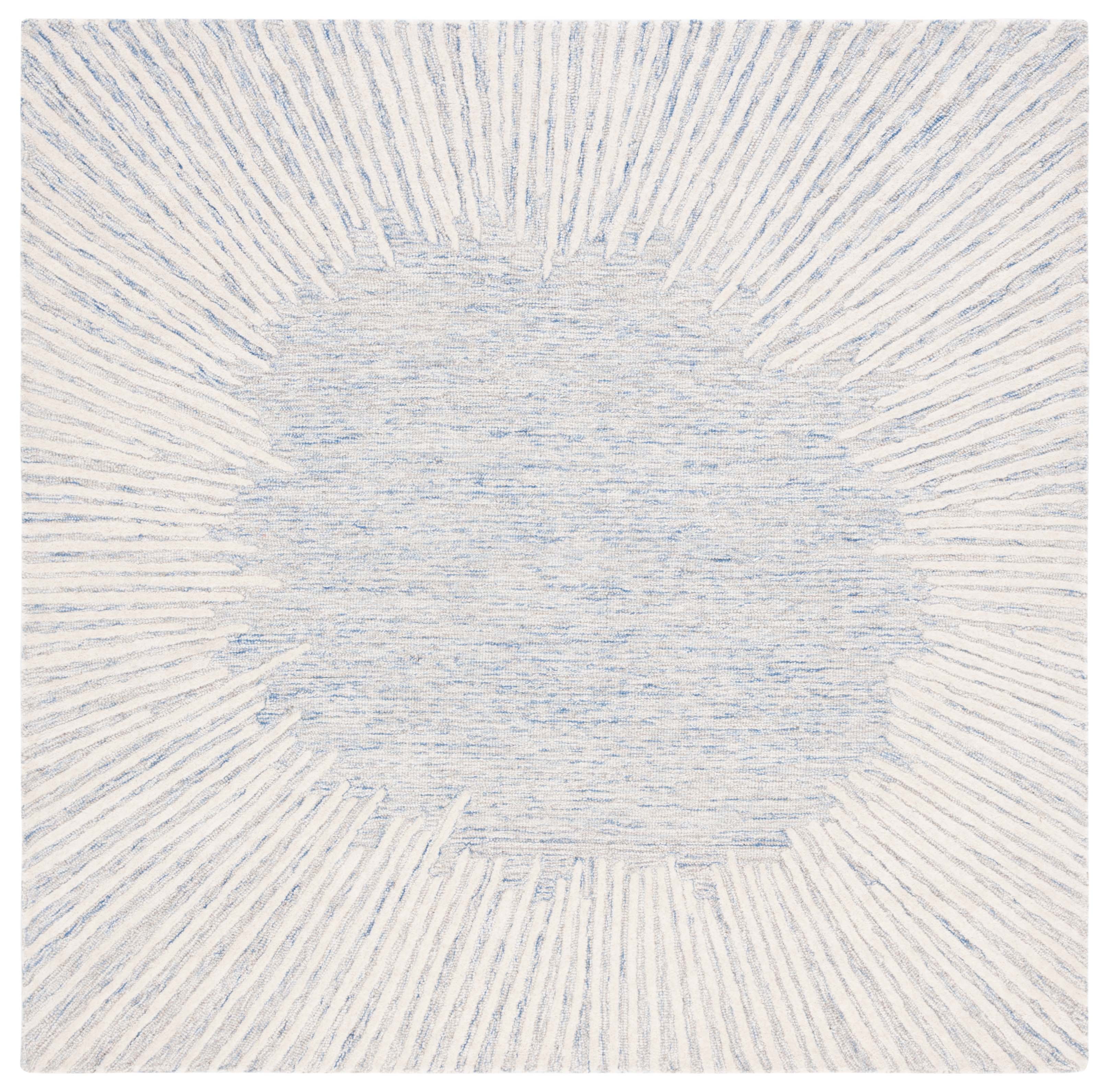 SAFAVIEH Abstract Frieda Radiate Area Rug, Blue/Ivory, 6' x 6' Square ...