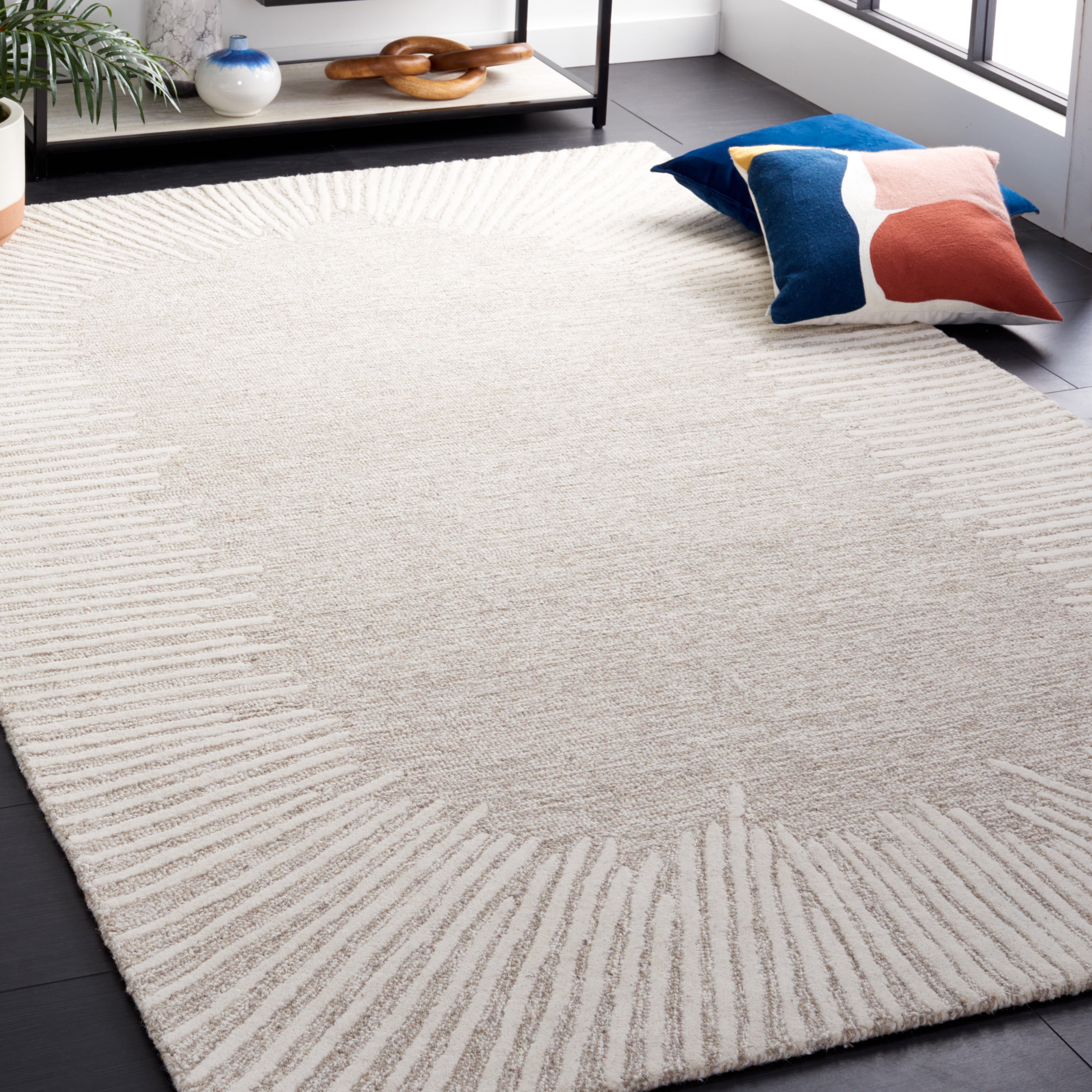 SAFAVIEH Abstract Frieda Radiate Area Rug, Natural/Ivory, 5' x 8 ...