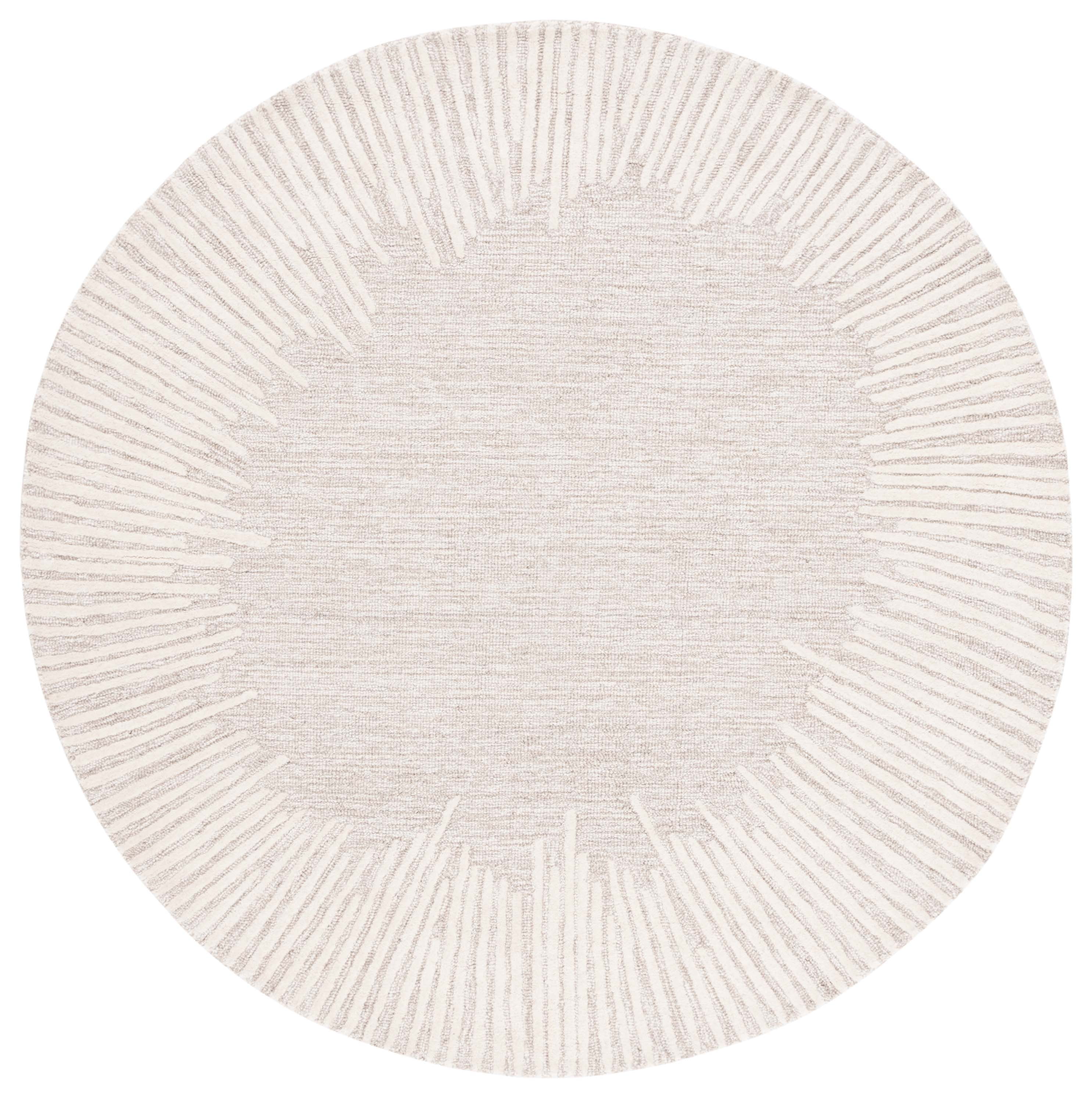 SAFAVIEH Abstract Frieda Radiate Area Rug, Natural/Ivory, 8' x 8' Round ...