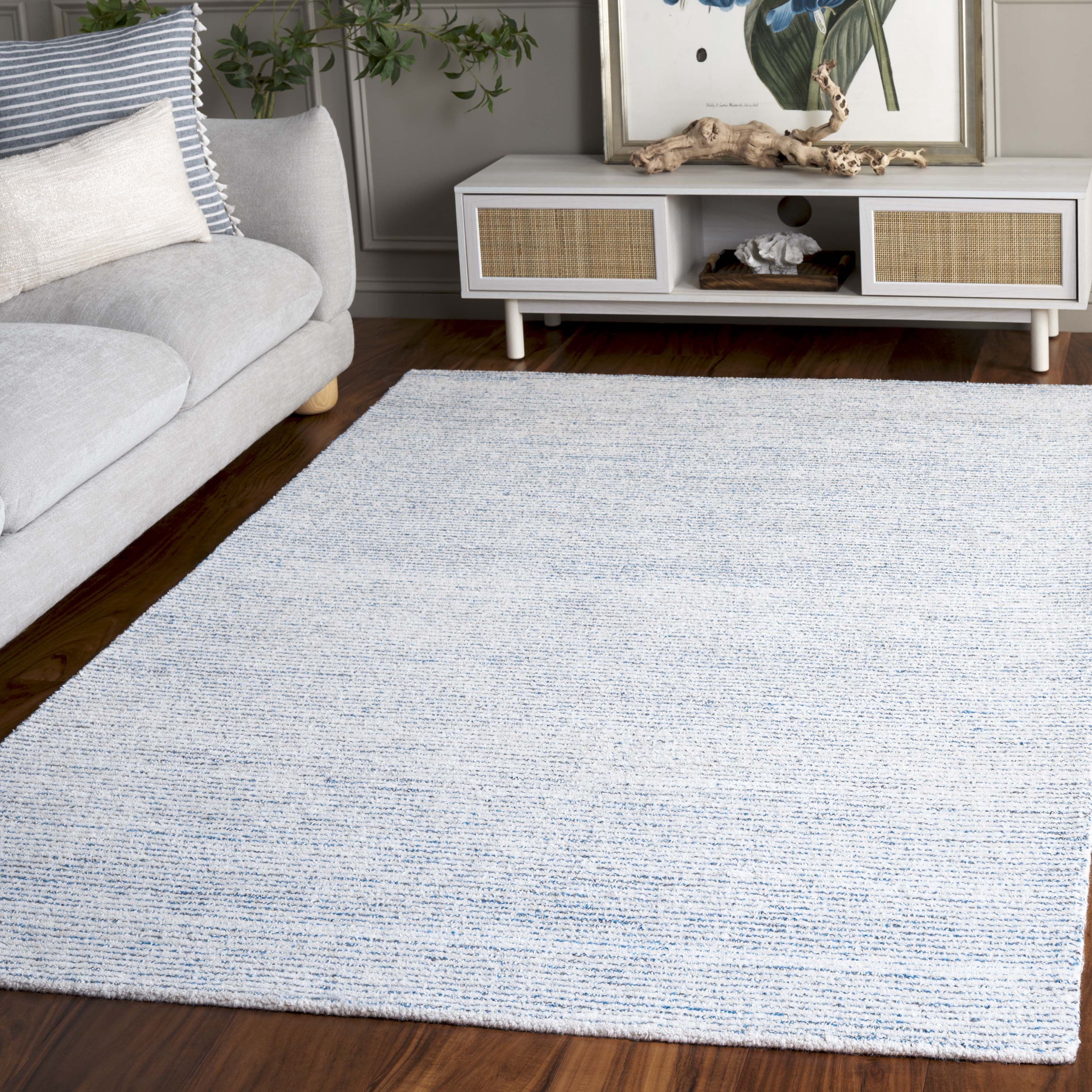 SAFAVIEH Abstract Rumen Solid Color Area Rug, Blue/Gray, 8' x 10 ...