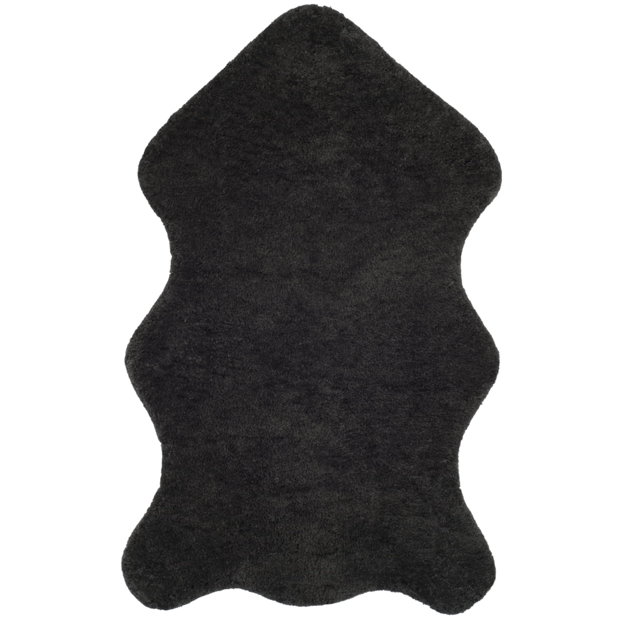 SAFAVIEH Addie Solid Plush Polyester Sheep Shag Area Rug, Charcoal, 4 ...