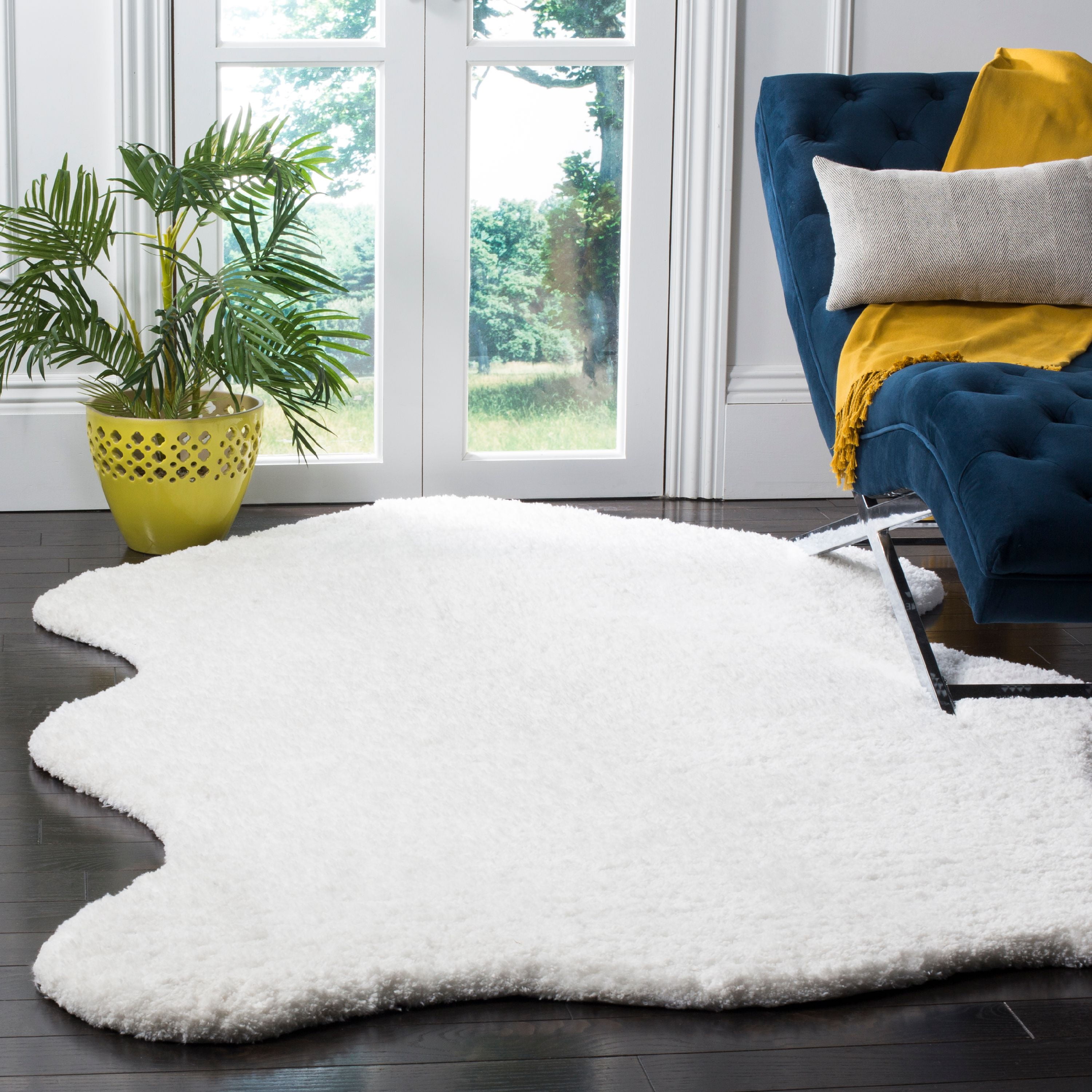 Free Shipping! Safavieh Addie Plush Shag Area Rug Ivory 4' x 6 ...