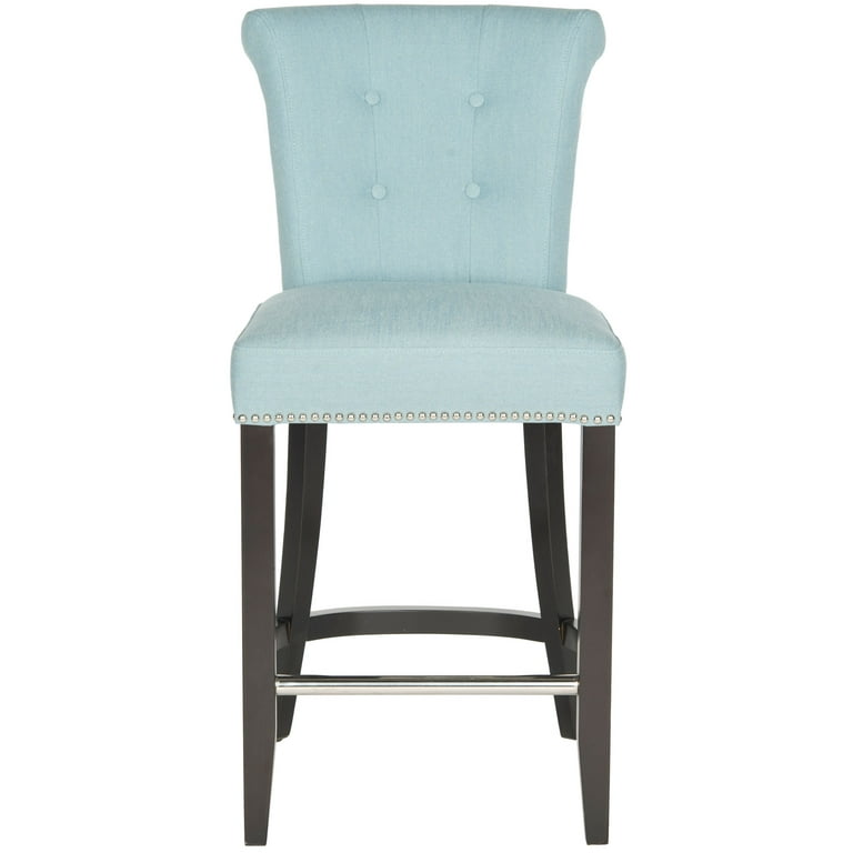 SAFAVIEH Addo Classic Glam Ring Counter Stool with Footrest Sky Blue