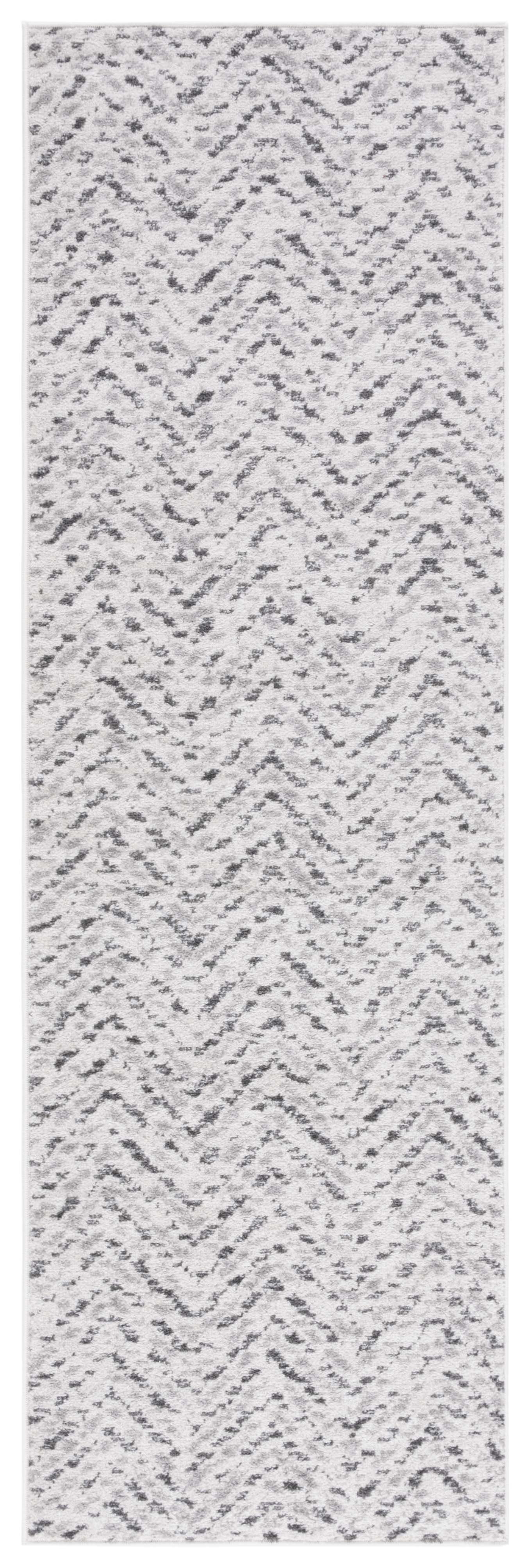 SAFAVIEH Adirondack Altan Chevron Runner Rug, Ivory/Charcoal, 2'6" x 16 ...