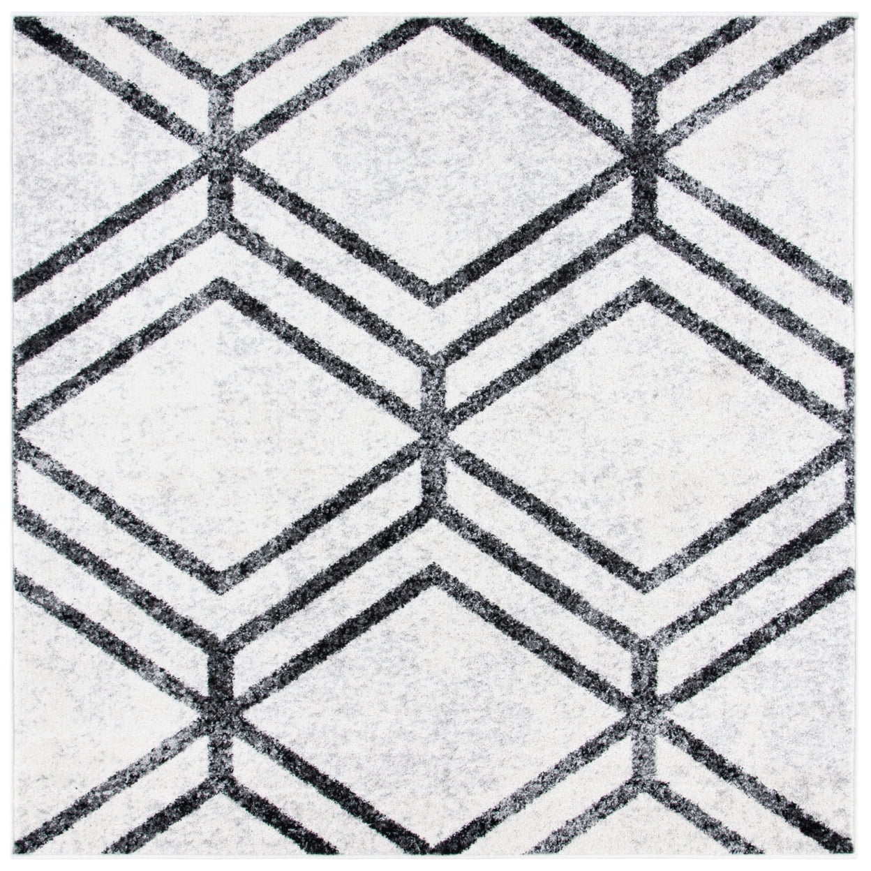 SAFAVIEH Adirondack Bailey Geometric Area Rug, Ivory/Charcoal, 6' x 6 ...