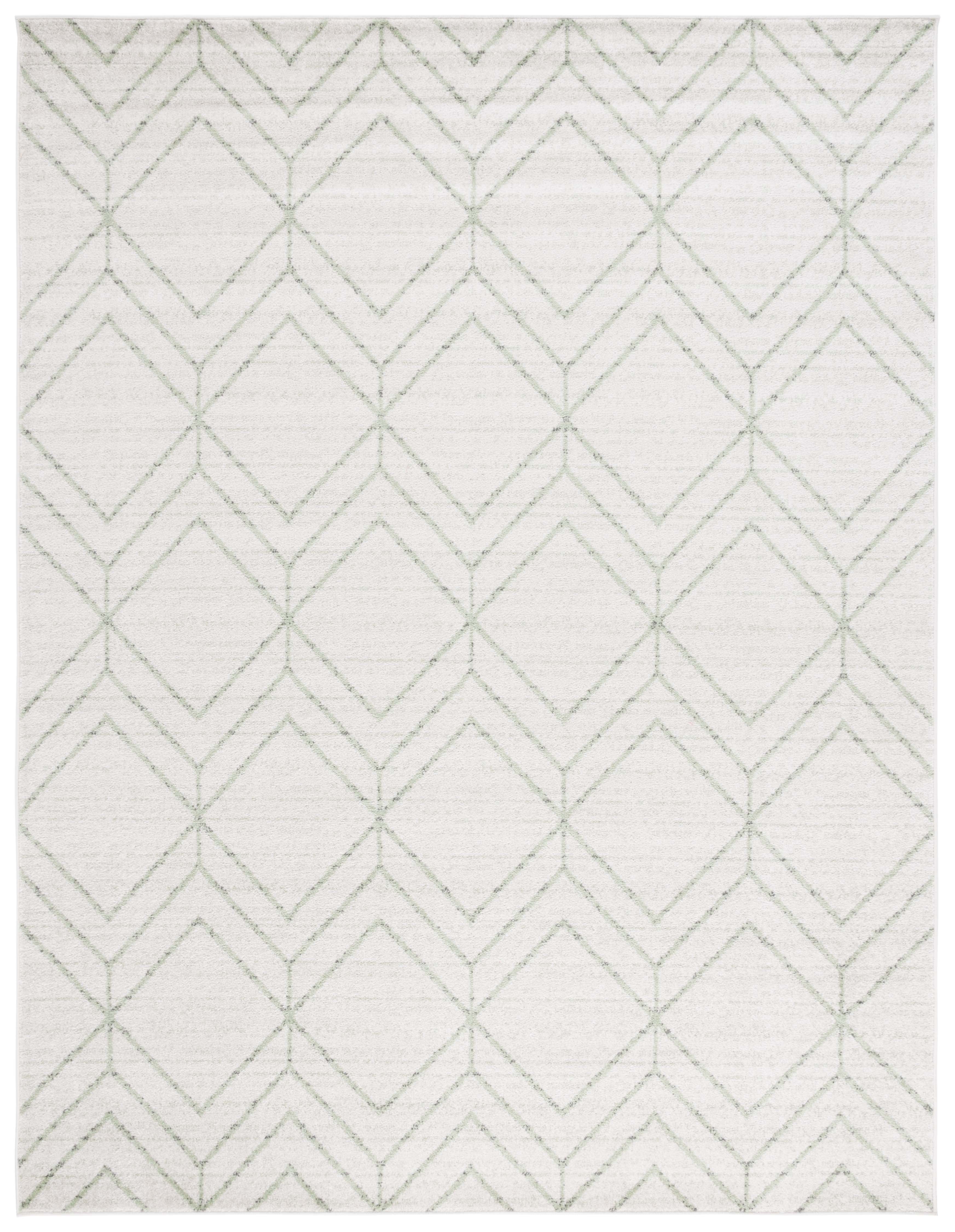 SAFAVIEH Adirondack Caitriona Geometric Squares Area Rug, Ivory/Sage, 9 ...