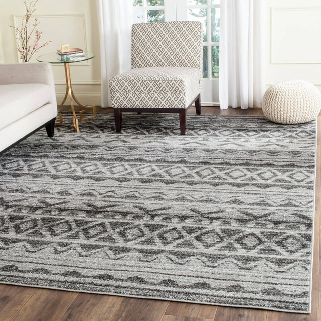 SAFAVIEH Adirondack Emil Southwestern Area Rug, Ivory/Charcoal, 9' x 12 ...