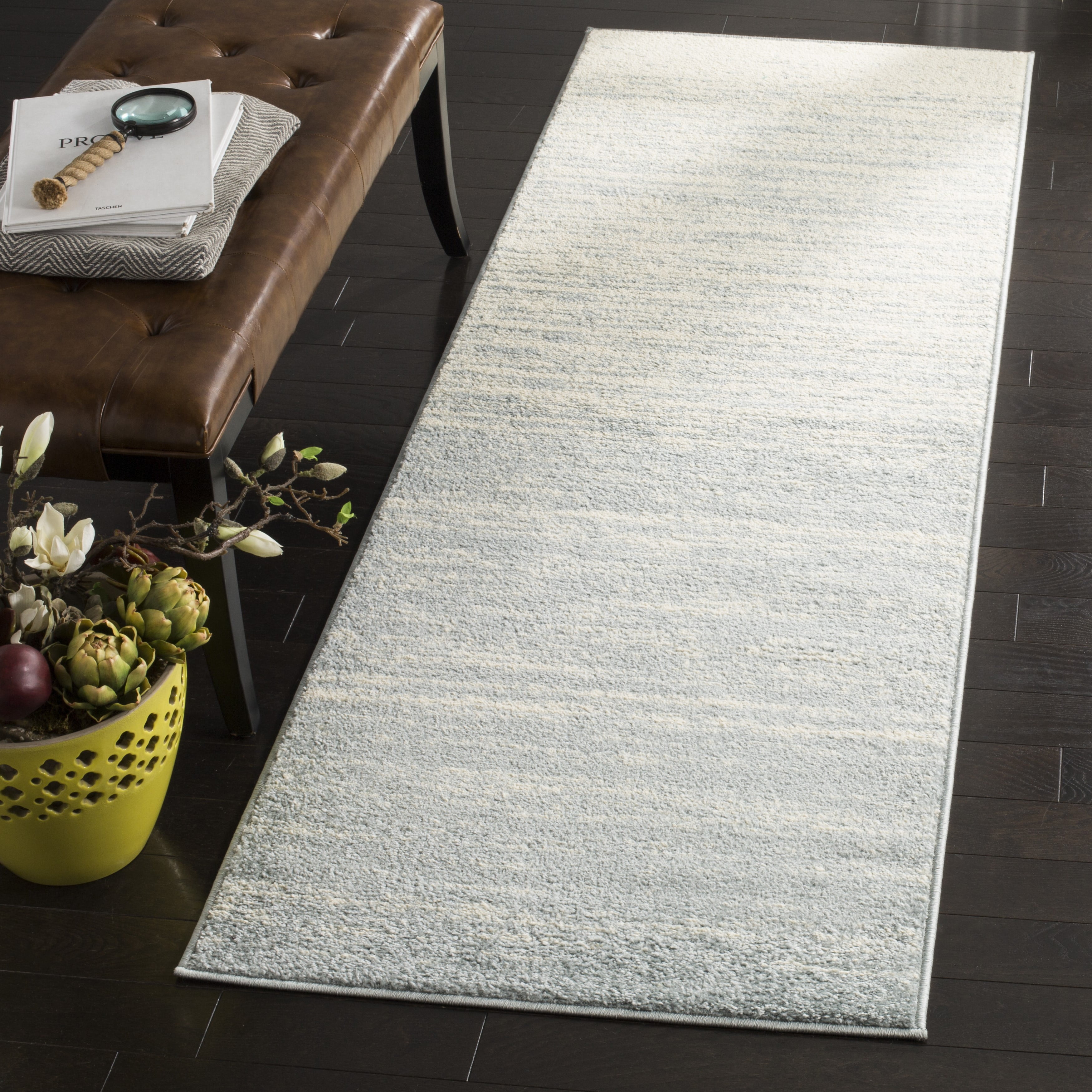 SAFAVIEH Adirondack Esmond Abstract Runner Rug, Slate/Cream, 2'6" x 10 ...