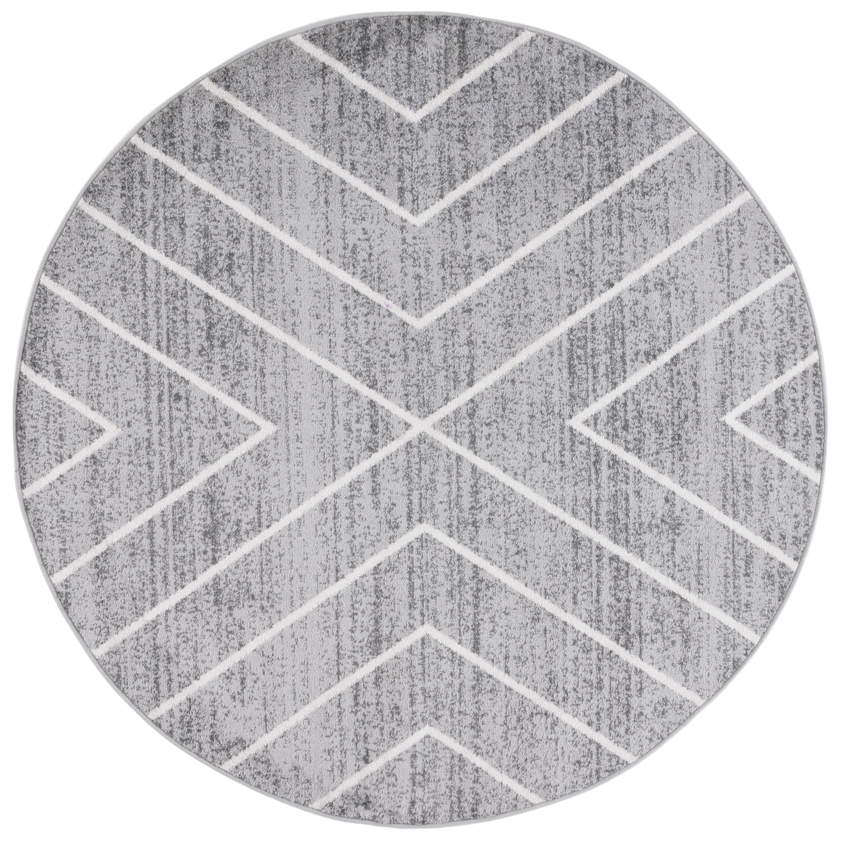 SAFAVIEH Adirondack Evonne Geometric Area Rug, Dark Grey/Ivory, 6' x 6 ...