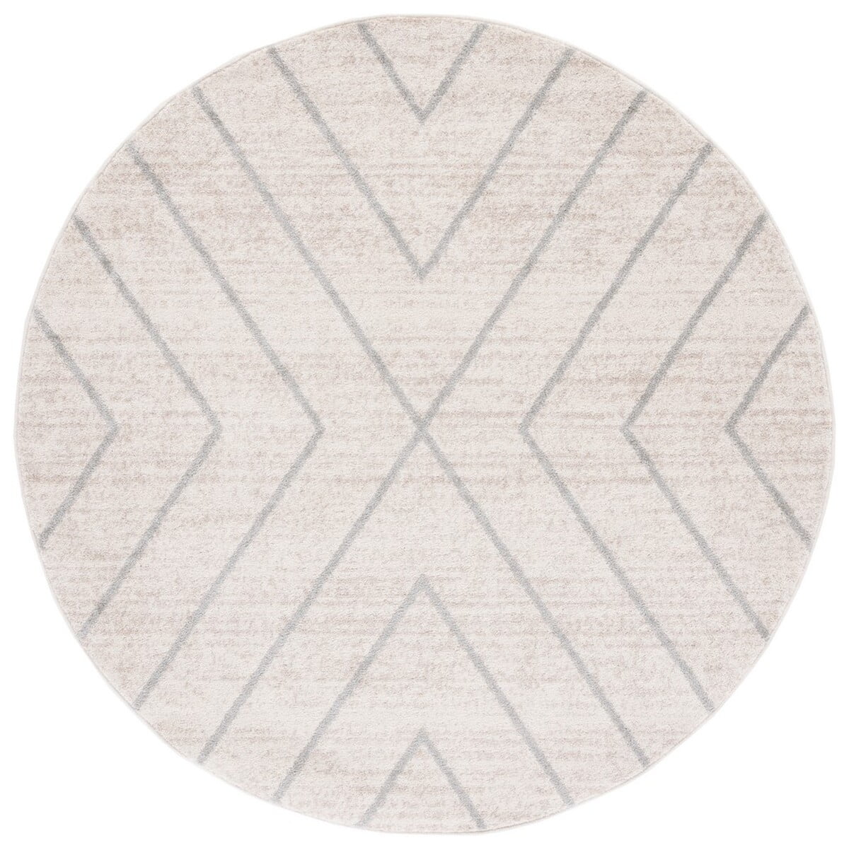 SAFAVIEH Adirondack Evonne Geometric Area Rug, Ivory/Light Grey, 6' x 6 ...