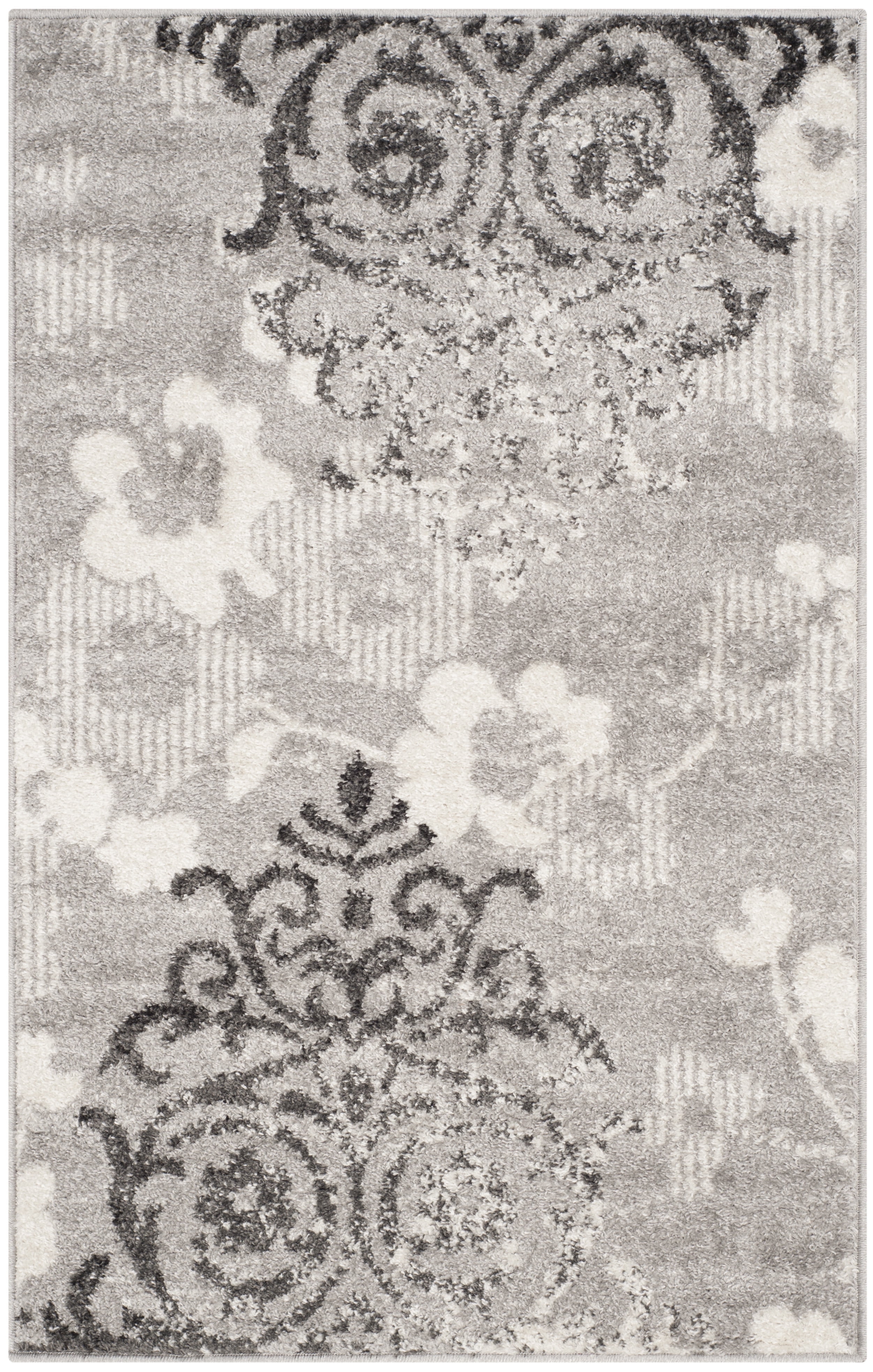 SAFAVIEH Adirondack Hortense Floral Area Rug, Silver/Ivory, 2'6" x 4 ...