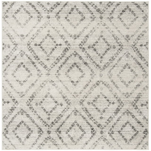 SAFAVIEH Adirondack Lecia Geometric Area Rug, Light Grey/Grey, 6' x 6 ...