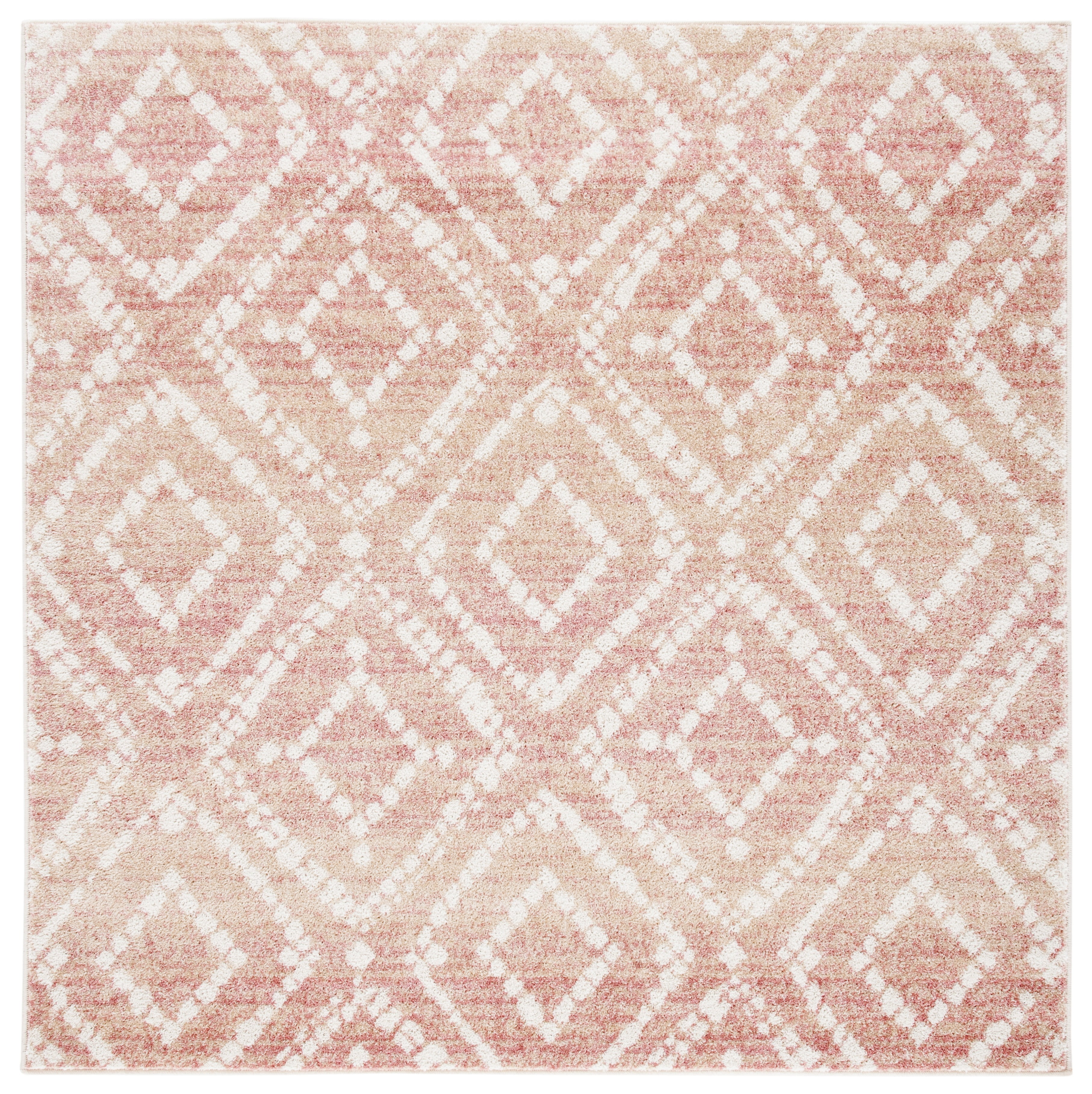 SAFAVIEH Adirondack Lecia Geometric Area Rug, Rose/Gold, 6' x 6' Square ...