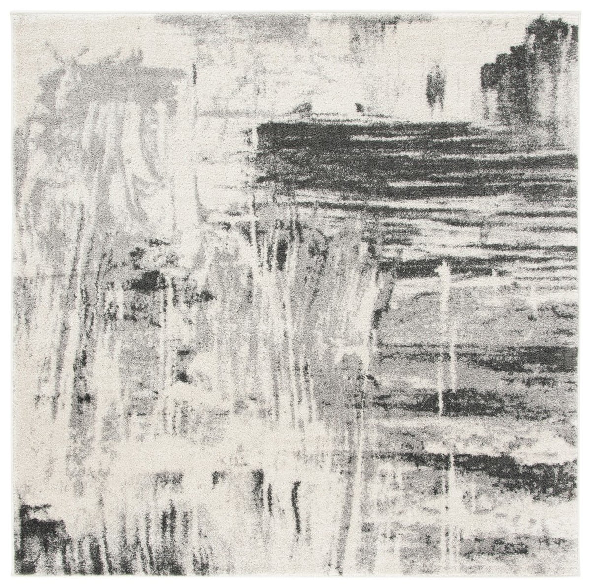 SAFAVIEH Adirondack Matilda Abstract Area Rug, Ivory/Grey, 7' x 7 ...