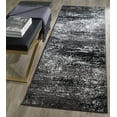 SAFAVIEH Adirondack Rudyard Abstract Runner Rug, Silver/Black, 2'1" x 6 ...