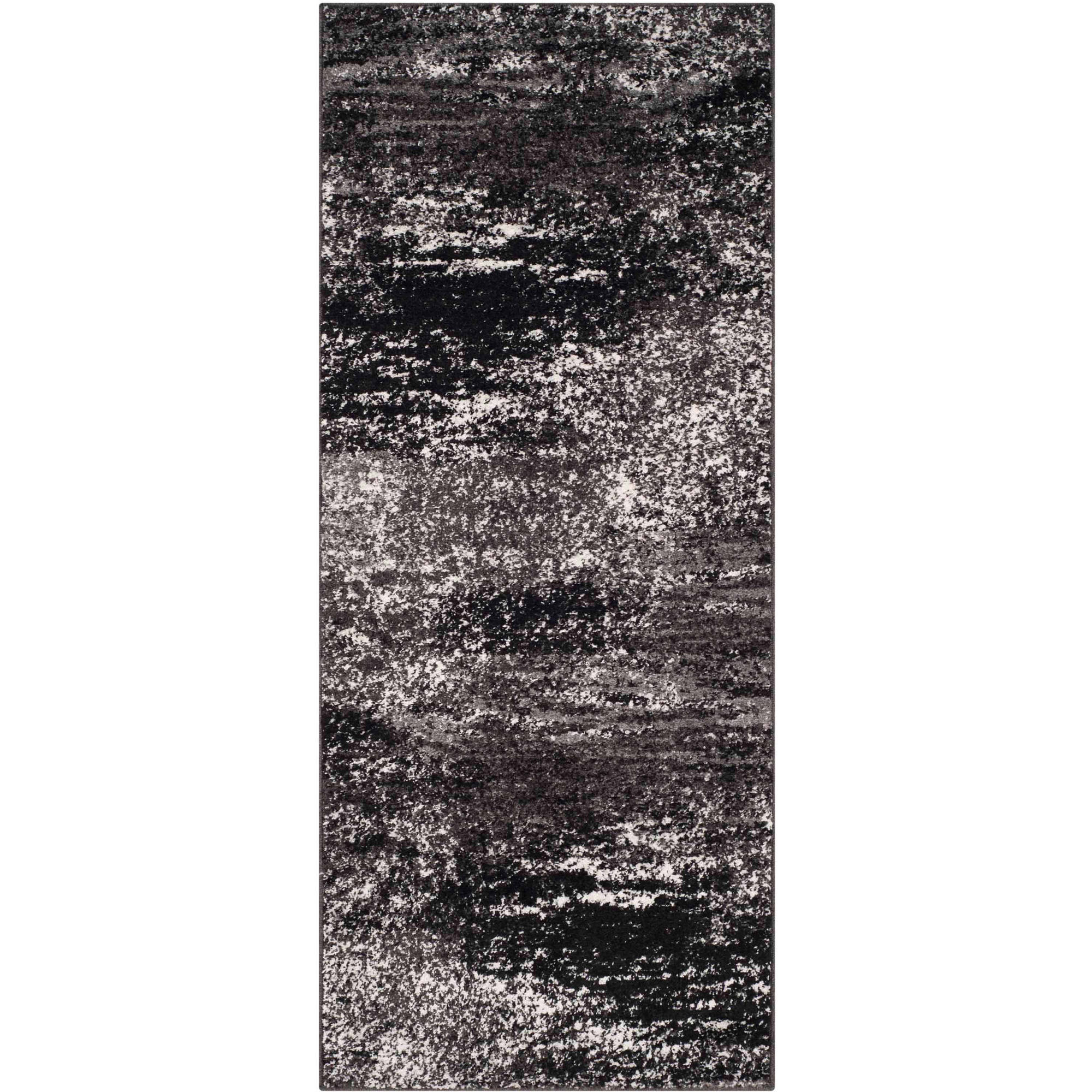 SAFAVIEH Adirondack Rudyard Abstract Runner Rug, Silver/Black, 2'1" x 6 ...