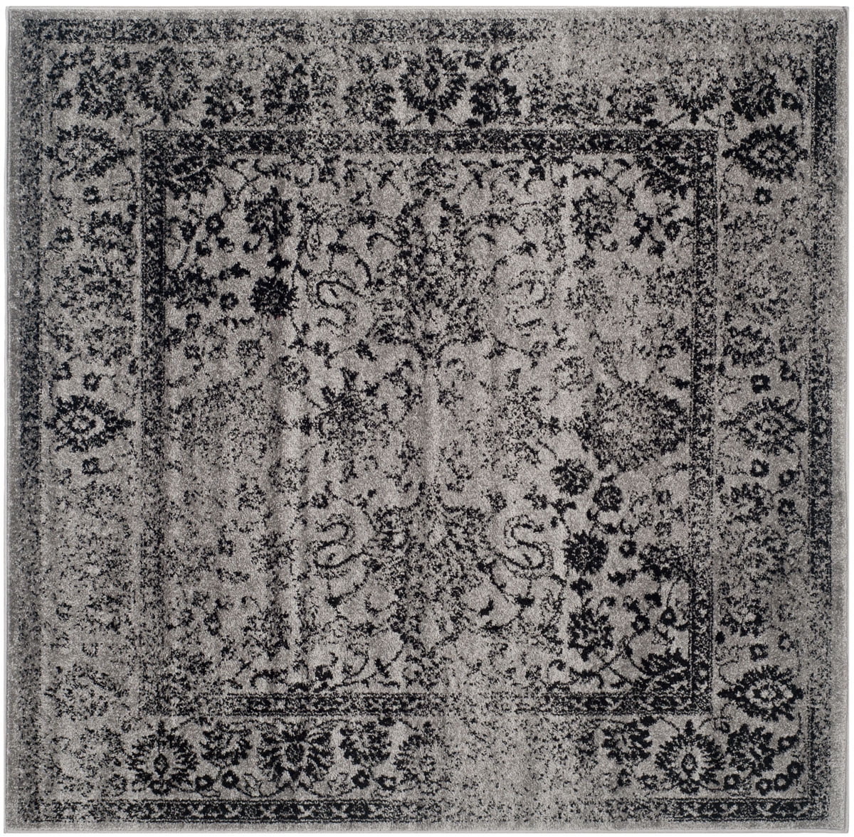 SAFAVIEH Adirondack Wyatt Traditional Area Rug, Grey/Black, 12' x 12 ...