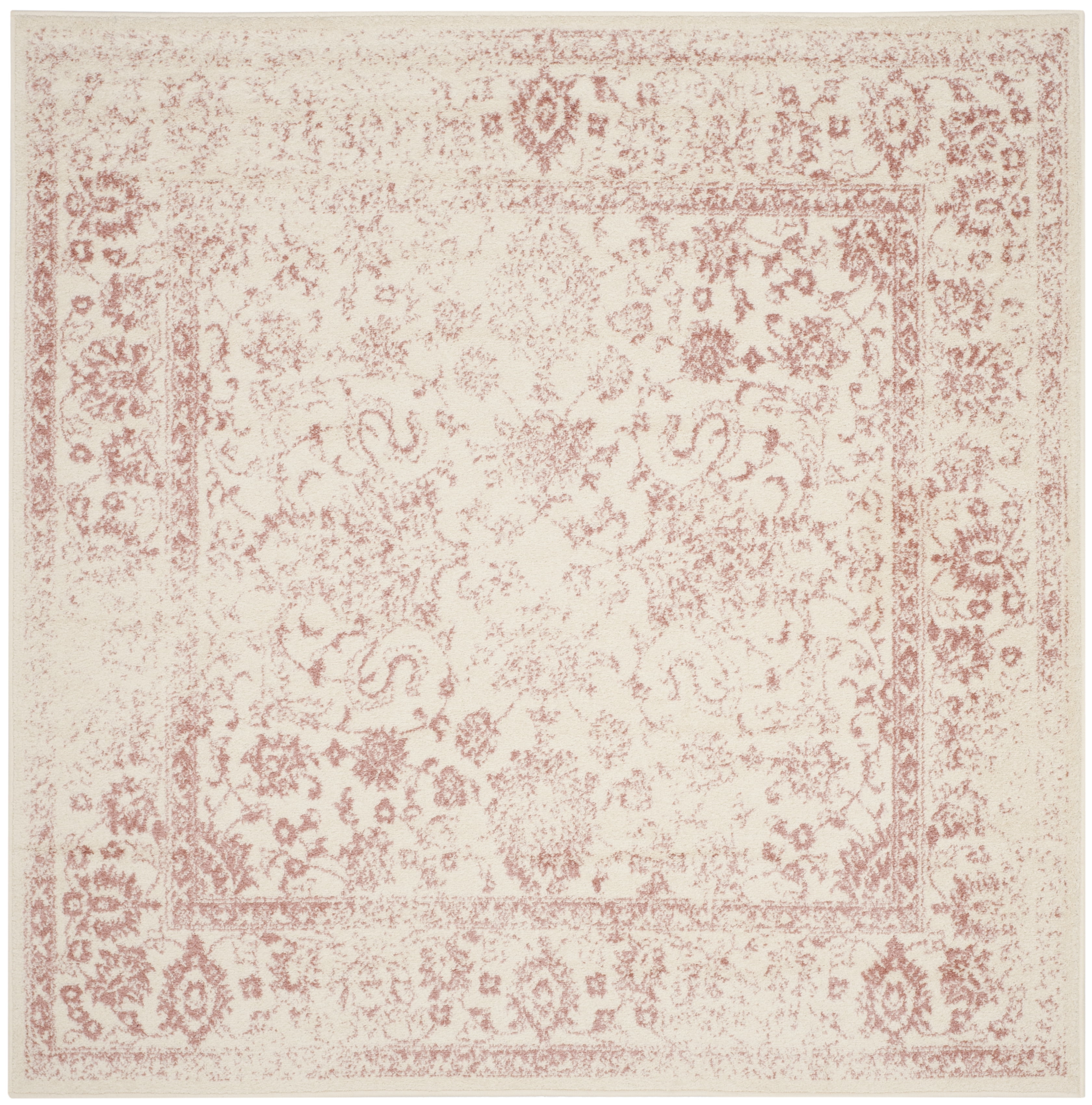 SAFAVIEH Adirondack Wyatt Traditional Area Rug, Ivory/Rose, 3' x 3 ...