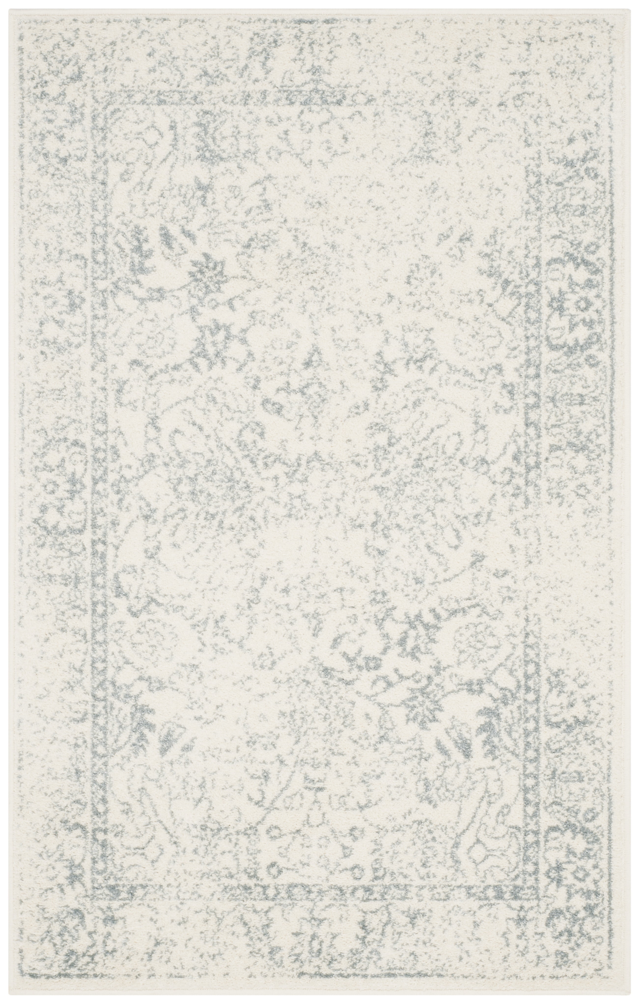 SAFAVIEH Adirondack Wyatt Traditional Distressed Area Rug, Ivory/Slate ...