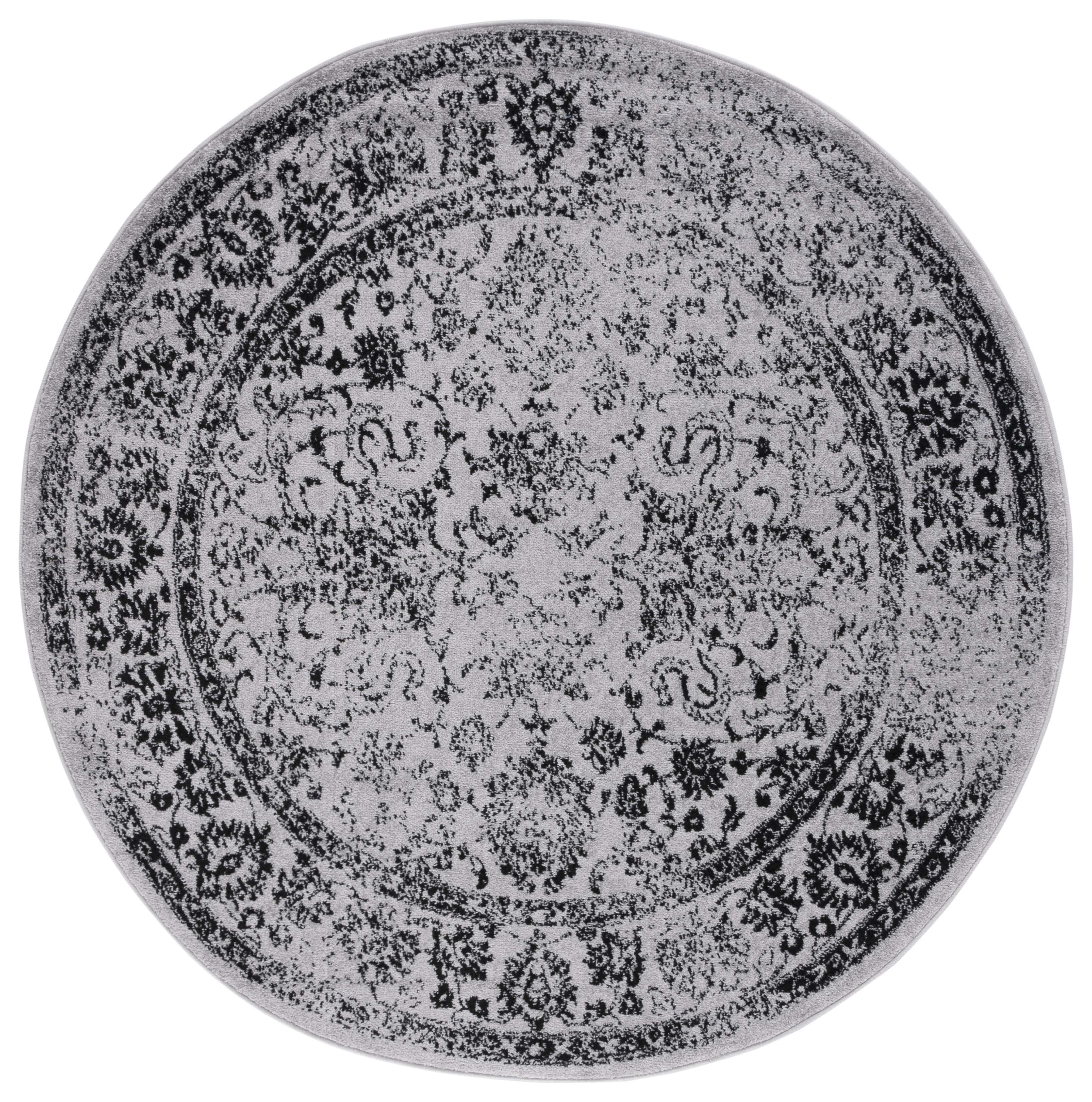 SAFAVIEH Adirondack Wyatt Traditional Distressed Area Rug, Grey/Black, 10' x 10' Round - Walmart.com